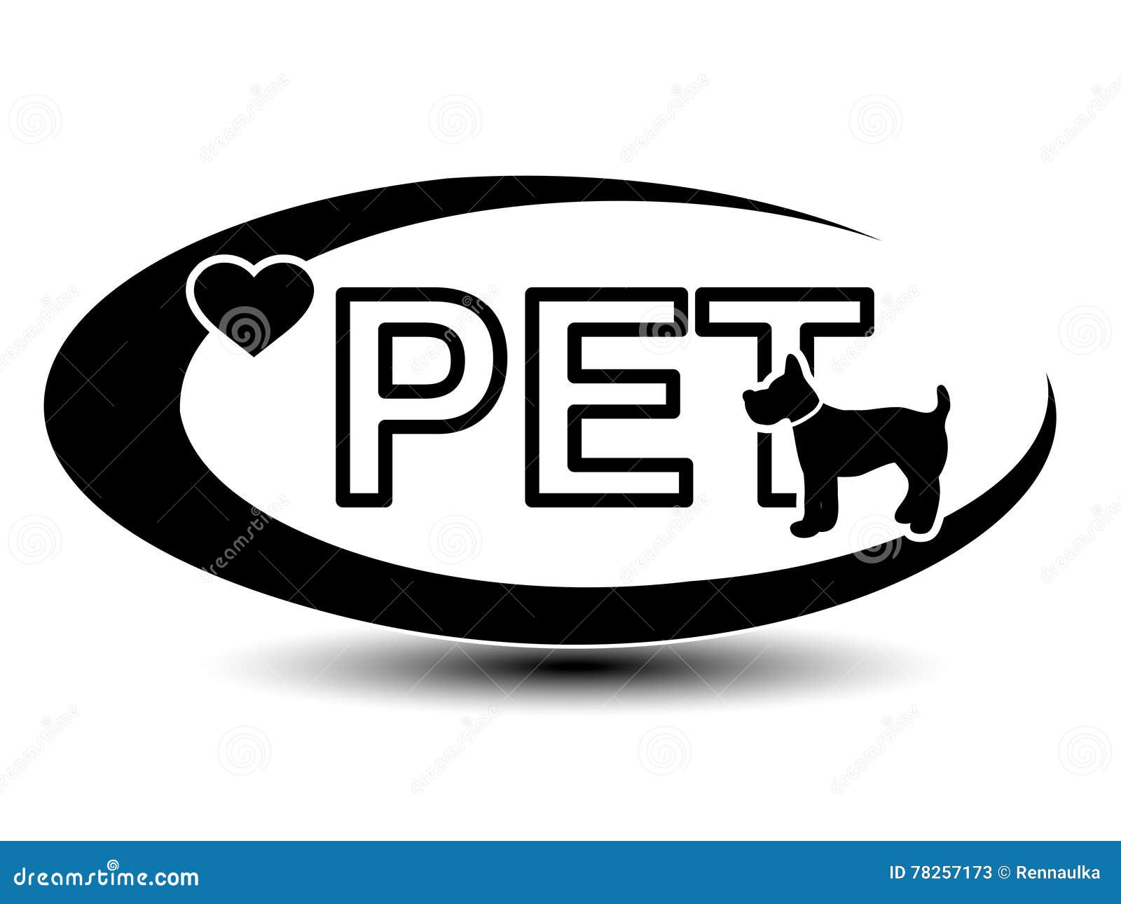 Black Oval Label with Symbol of Dog and with Text Pet. Stock Vector ...
