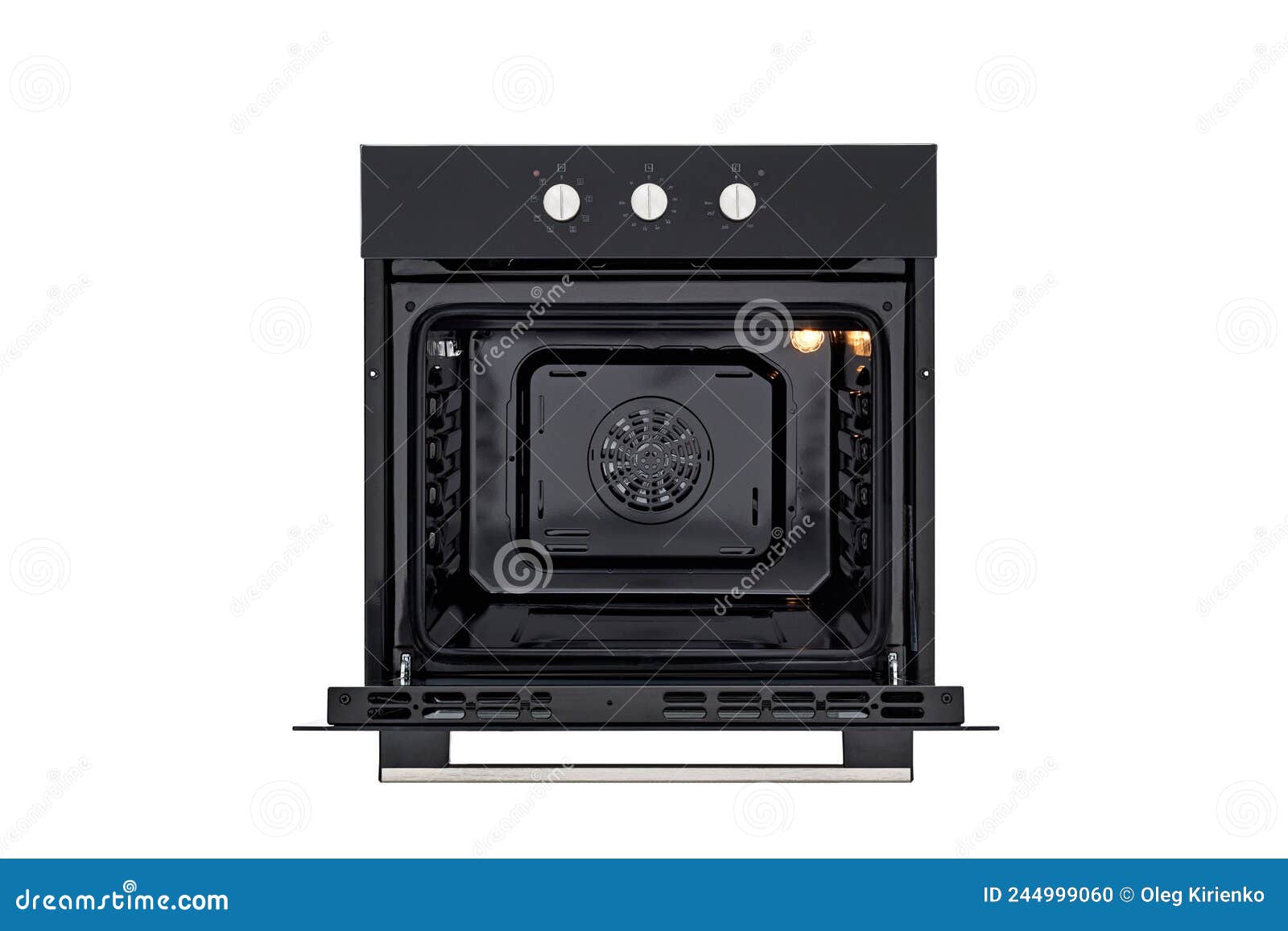 Black Oven with Open Door, Front View Stock Photo - Image of oven ...