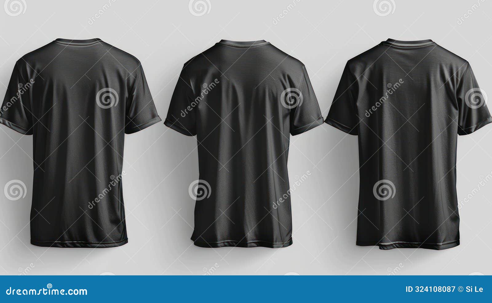 Black Oversized Drop Shoulder Tee Mockup Set - Front, Back, and Side ...