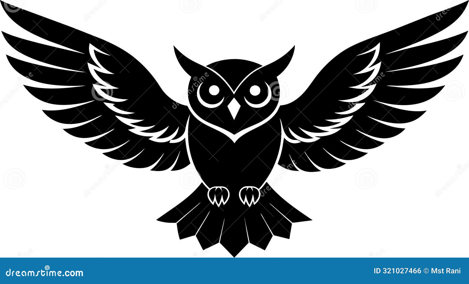 Black Owl Flying Silhouette Vector Stock Vector - Illustration of ...