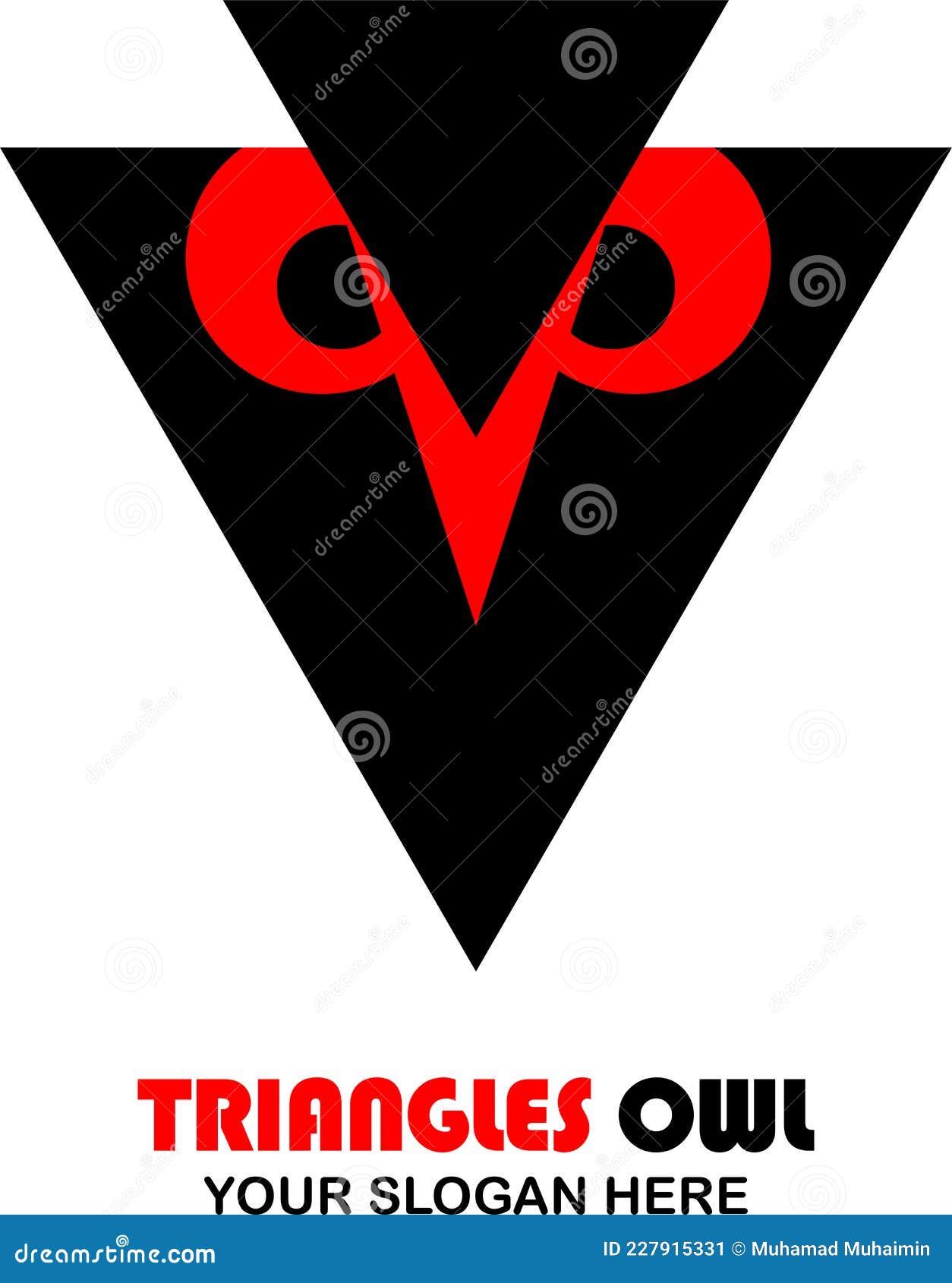 Black Owl Vector Illustration with a Triangular Base Shape Stock Vector ...