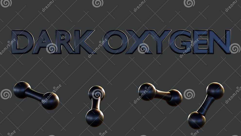 Black Oxygen Molecules and the Word "DARK OXYGEN" Stock Illustration ...