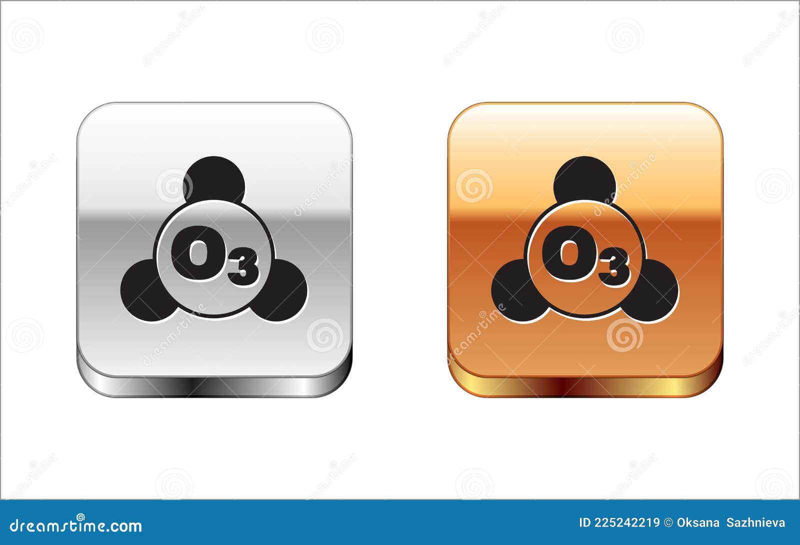 Ozone Trioxygen, O3 Molecule, Chemical Structure. Skeletal Formula ...