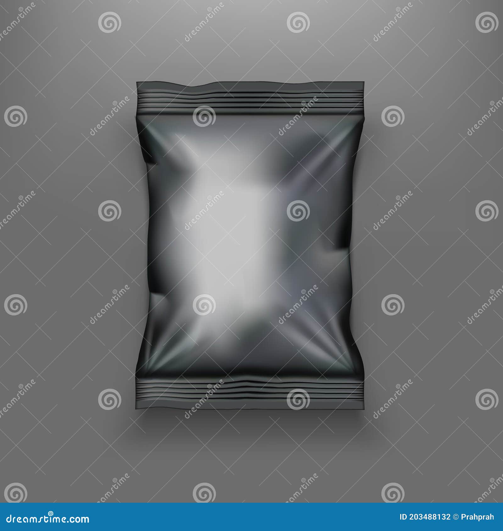Black Pack for Snacks, Chips, or Other Food Stock Vector - Illustration ...
