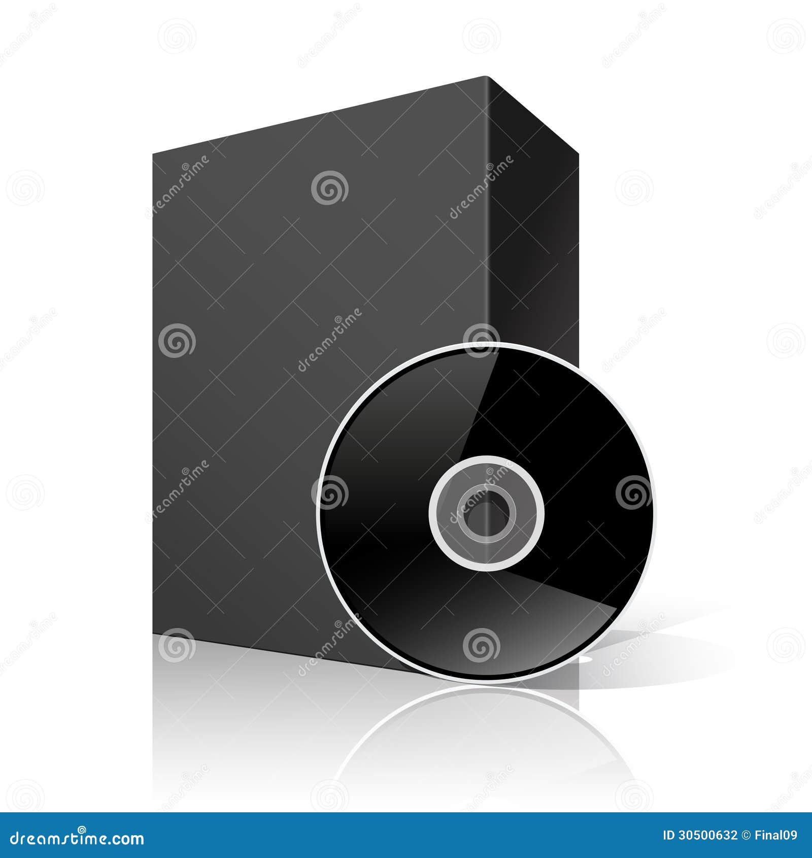 Black Package Box with DVD or CD Disk. Vector Stock Vector ...