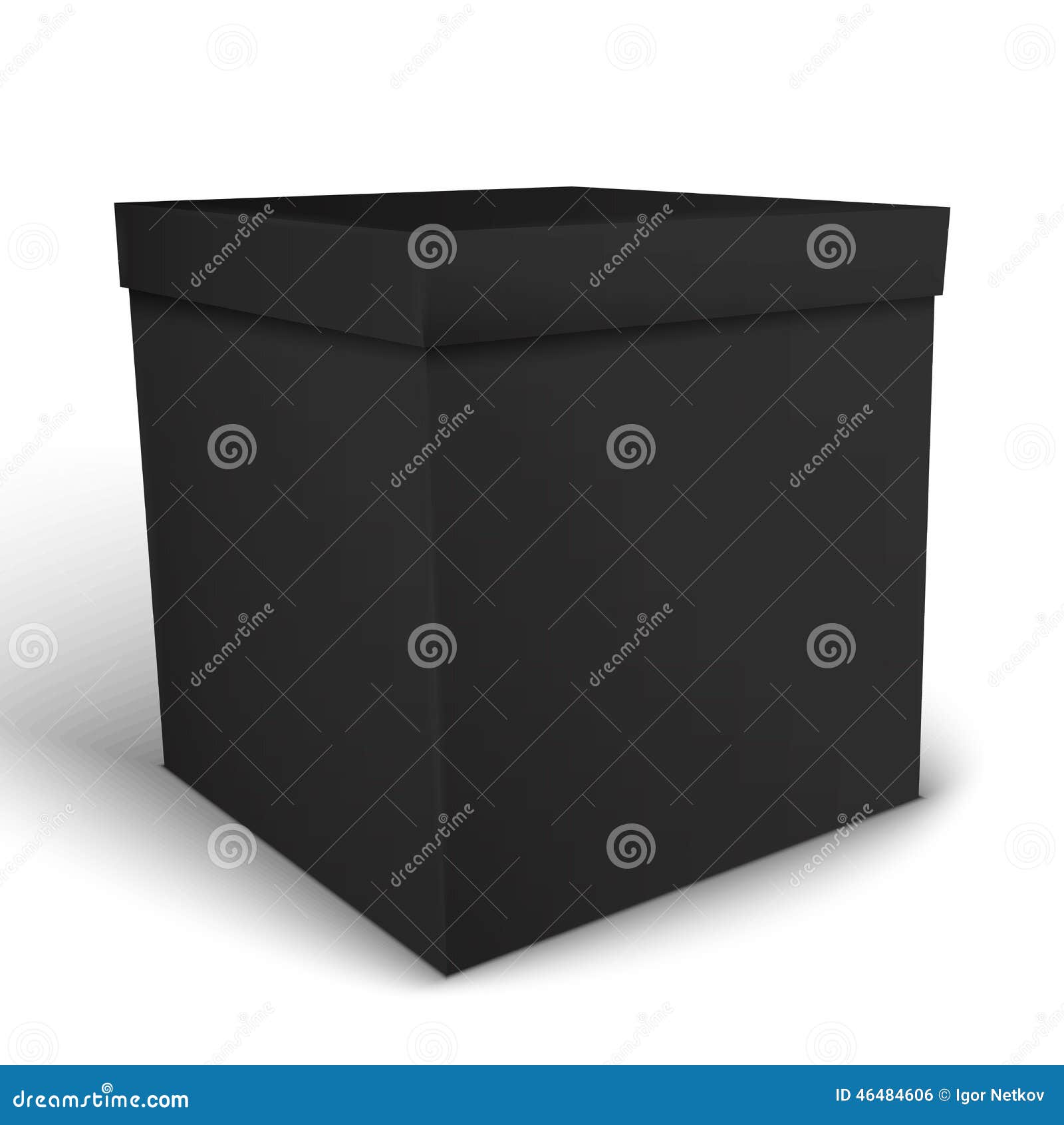 Black Package Box stock vector. Illustration of blank - 46484606