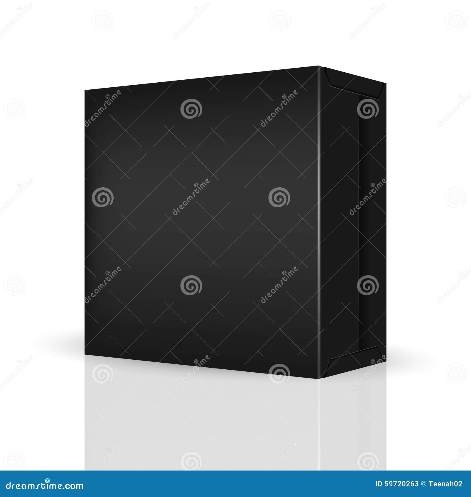 Black Box Package Mock-up. Vector Black Carton Cardboard Or Paper ...