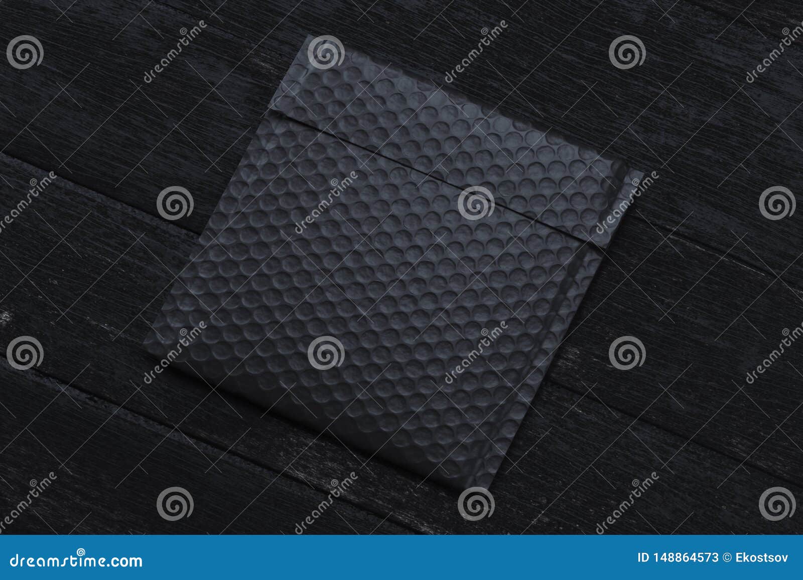 Black Packet on Black Background. 3d Rendering. Copy Space. Empty Space ...