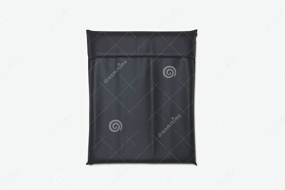 Black Packet on White Background. 3d Rendering. Copy Space. Empty Space ...