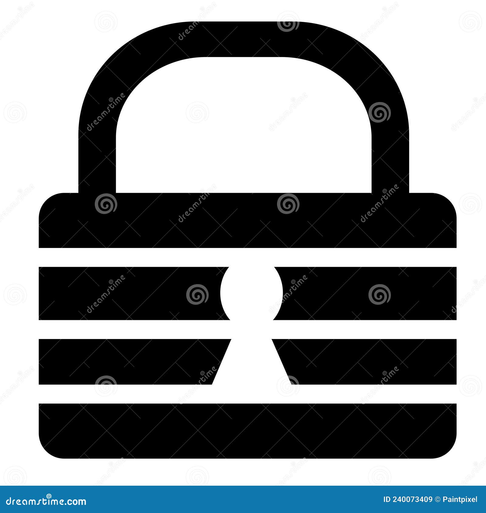 Black Pad Lock Icon stock vector. Illustration of keyhole - 240073409