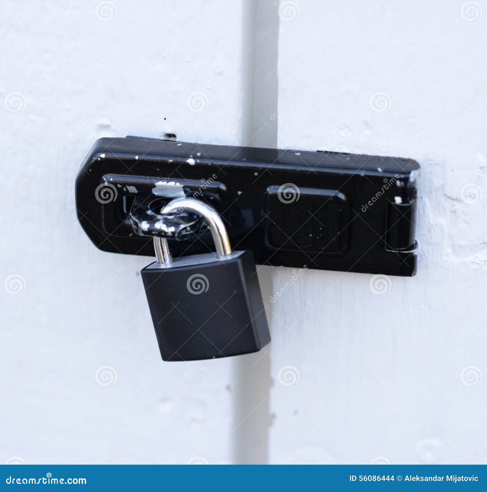Black padlock stock photo. Image of door, fashioned, black - 56086444