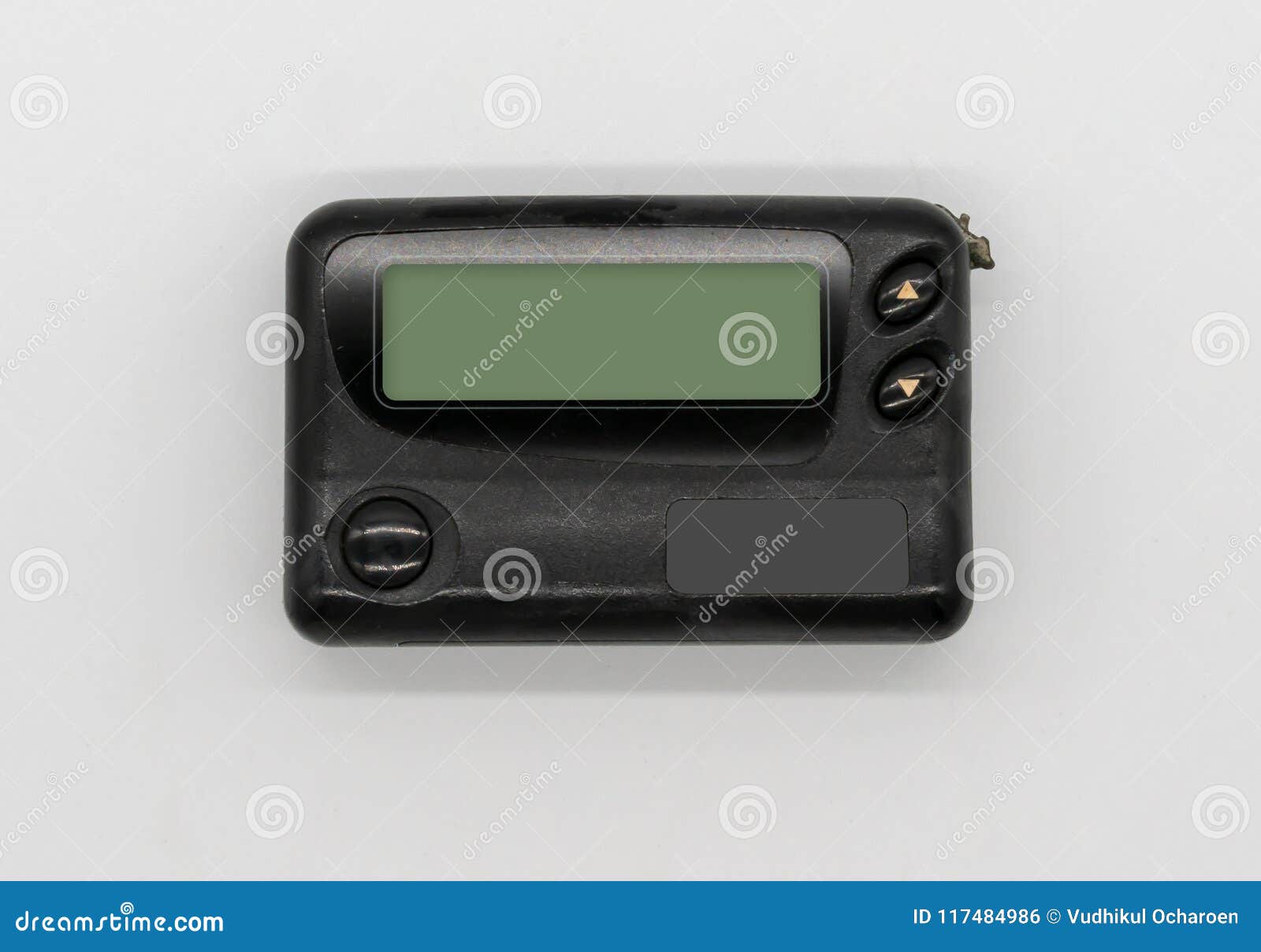 Two Old Black Pager Or Beeper Isolated On White Background Horizontal ...