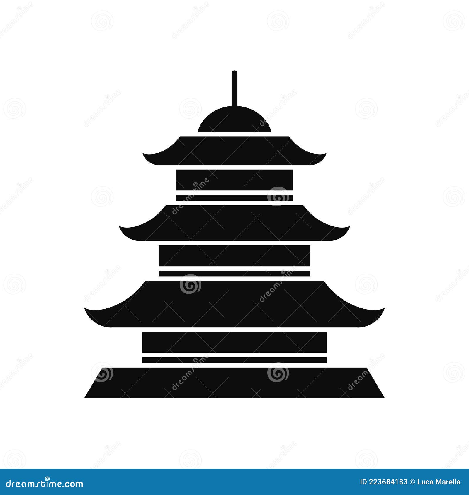 Pagoda Vector Icon Isolated On Transparent Background, Pagoda T ...