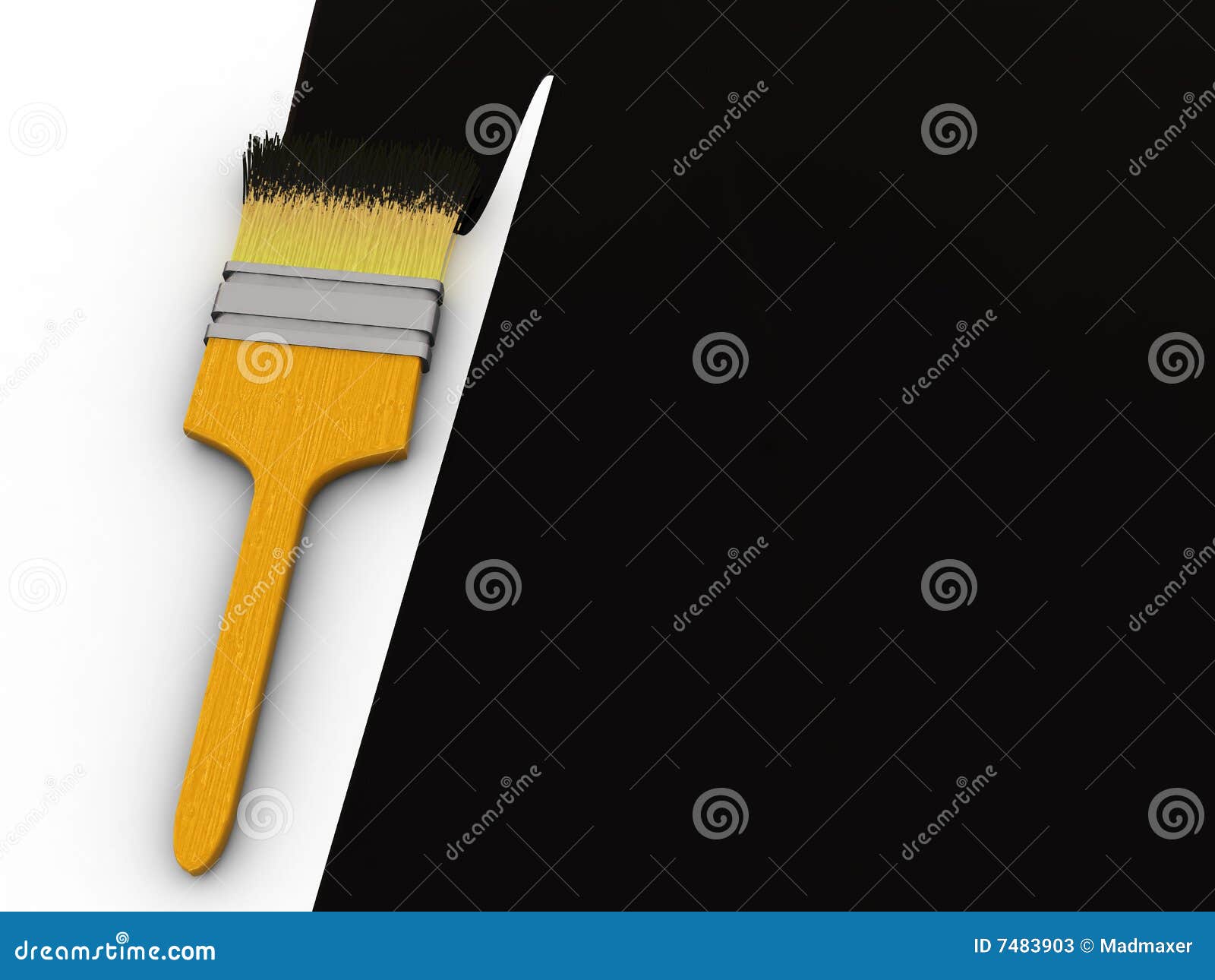 Black paint stock illustration. Illustration of paintbrush - 7483903