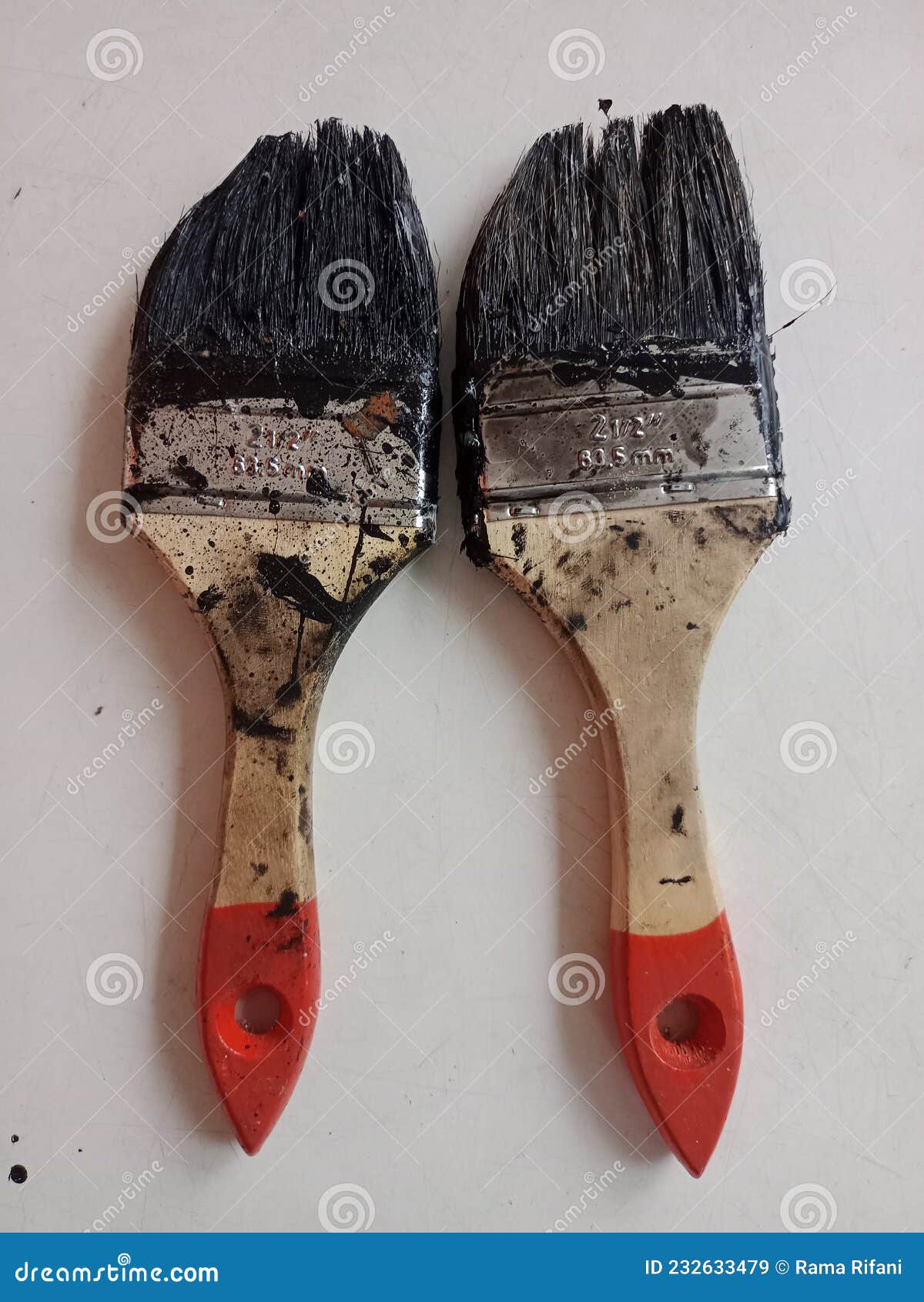 Black Paint Brush that Dries. Broken, Unusable Stock Image - Image of ...