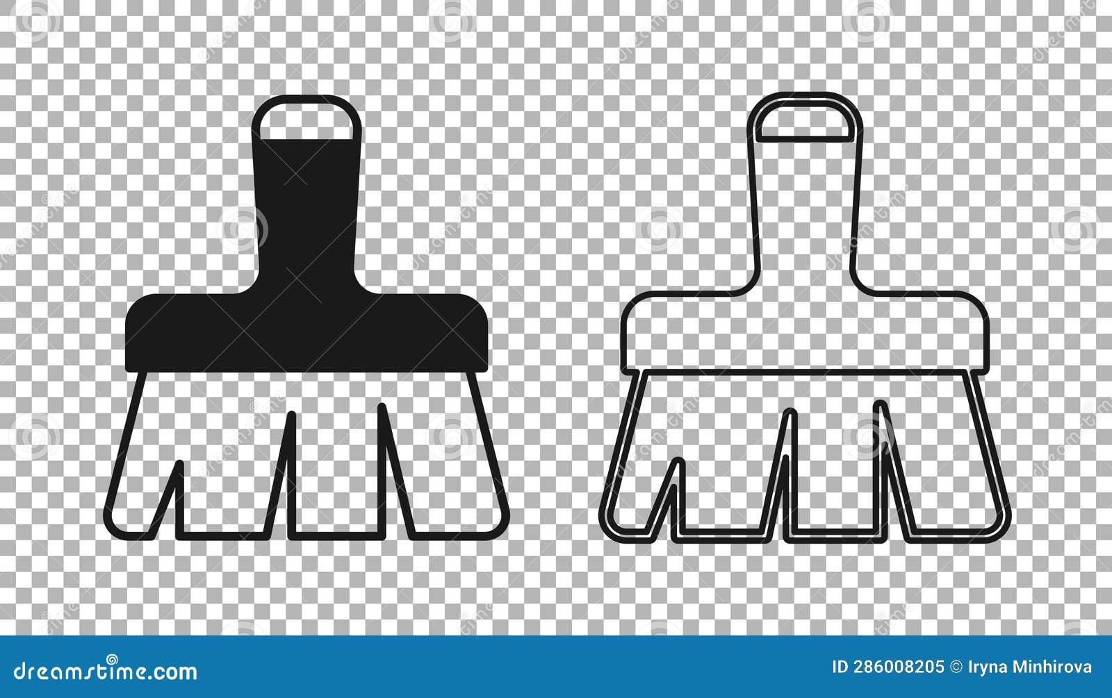 Black Paint Brush Icon Isolated on Transparent Background. Vector Stock ...