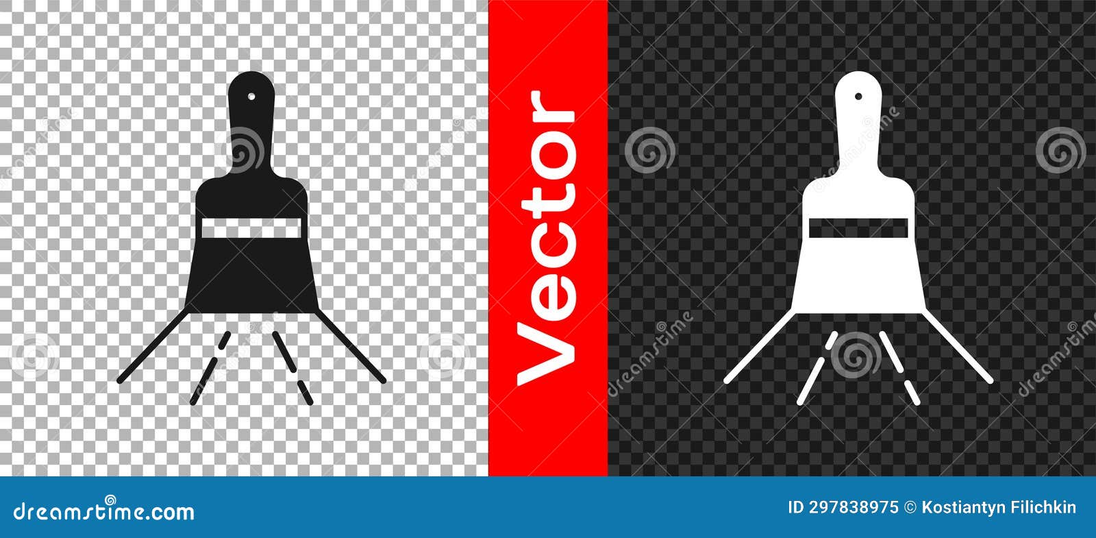 Black Paint Brush Icon Isolated on Transparent Background. Vector Stock ...