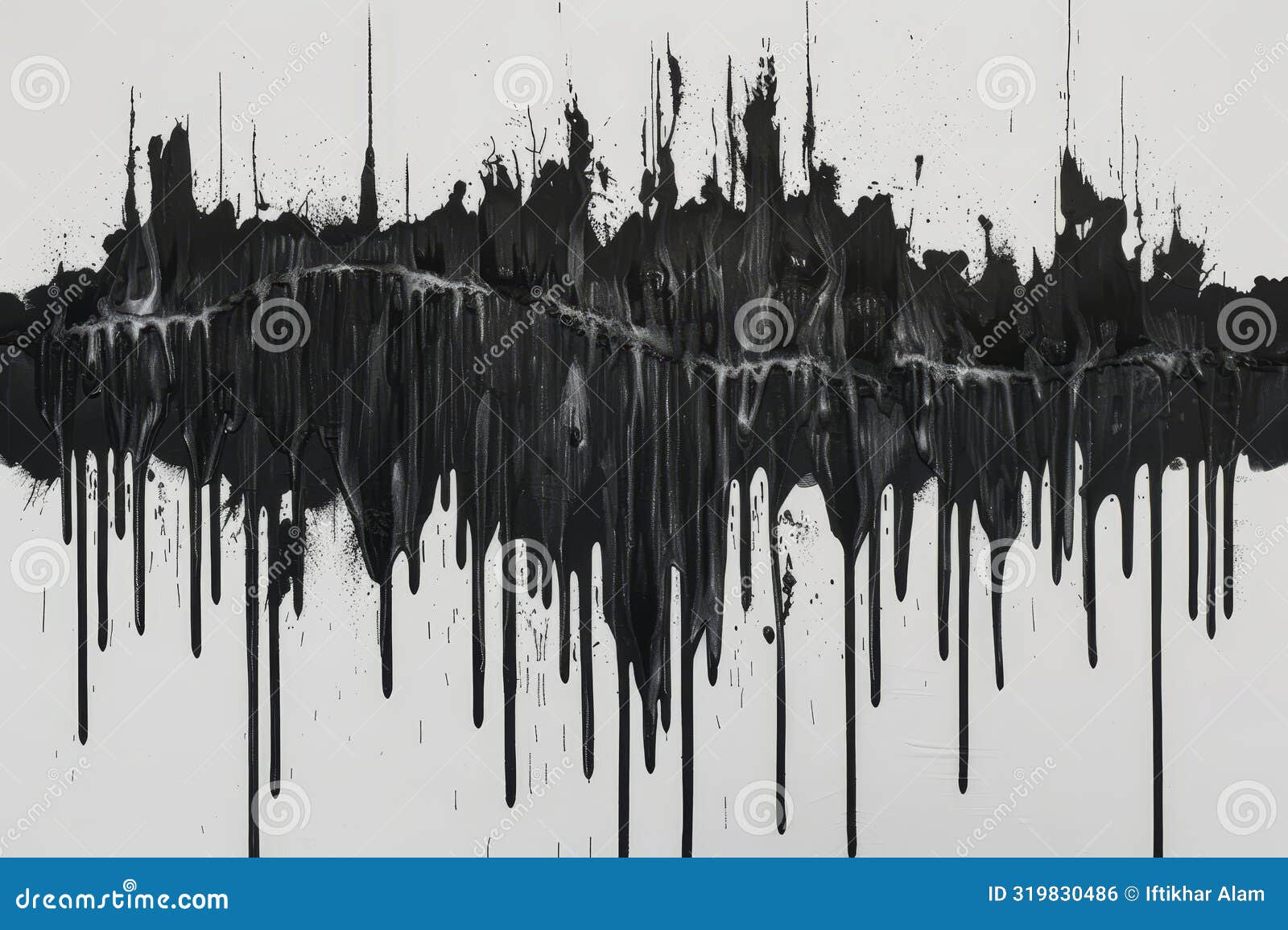 Black Paint Drips Creating Abstract Shapes on a White Surface, Dripping ...