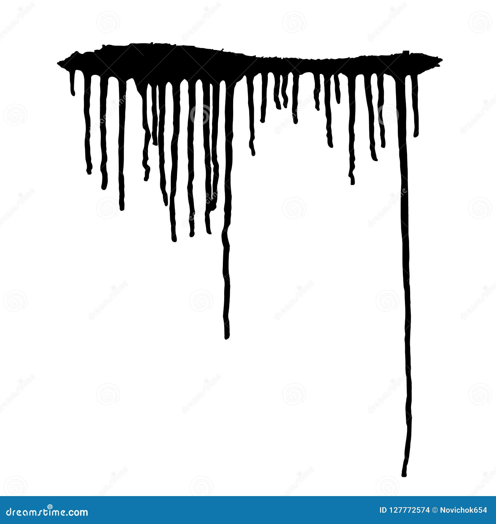 Black paint drips. stock vector. Illustration of rough - 127772574