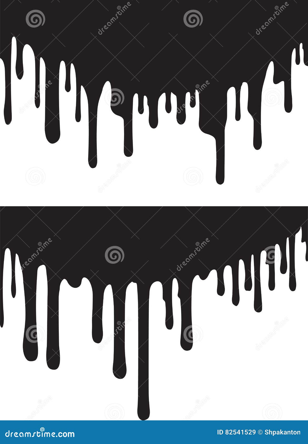 Black Paint Drips. Vector Illustration for Your Design. Stock Vector ...