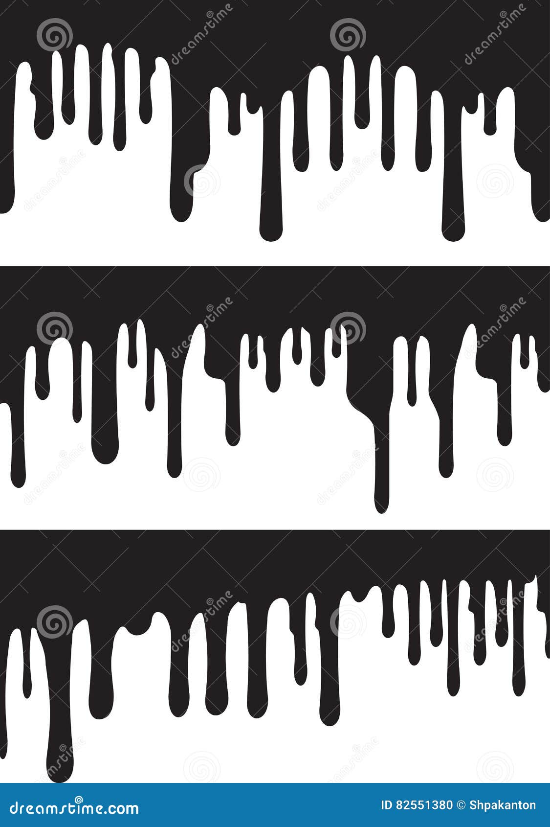 Black Paint Drips. Vector Illustration for Your Design. Stock Vector ...