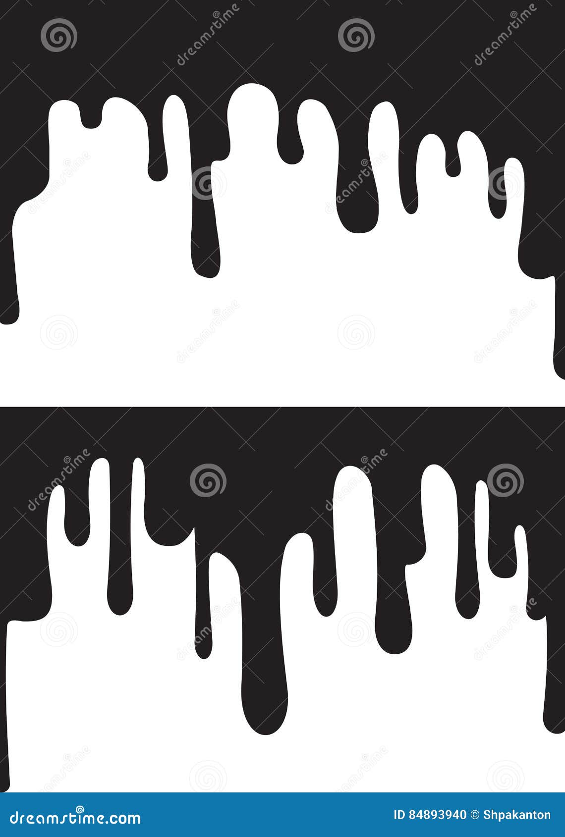 Black Paint Drips. Vector Illustration for Your Design. Stock ...