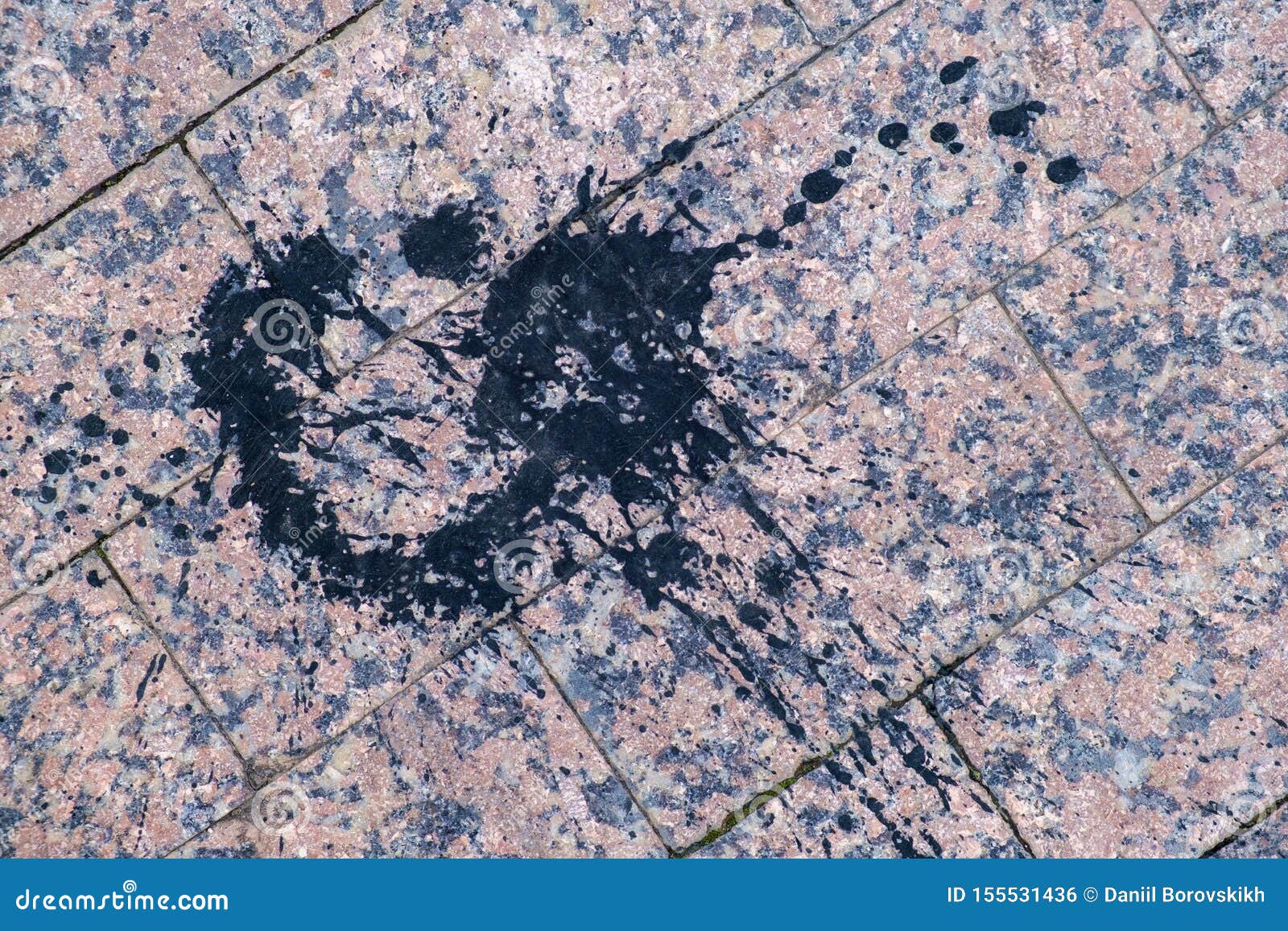 Black Paint Gags on the Tile Stock Photo - Image of black, road: 155531436