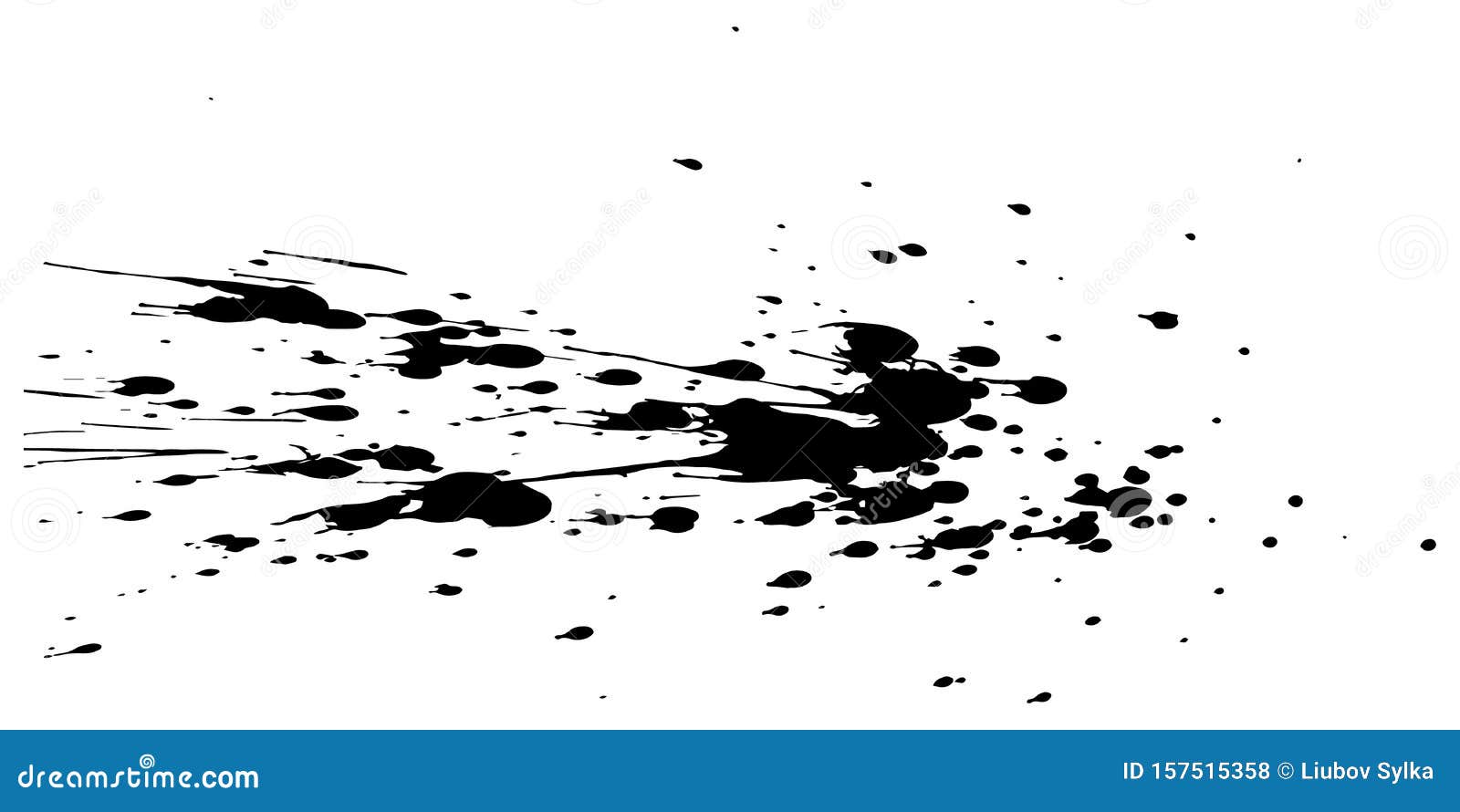 Black Paint, Ink Splash, Brushes Ink Droplets, Blots. Ink Splatter ...