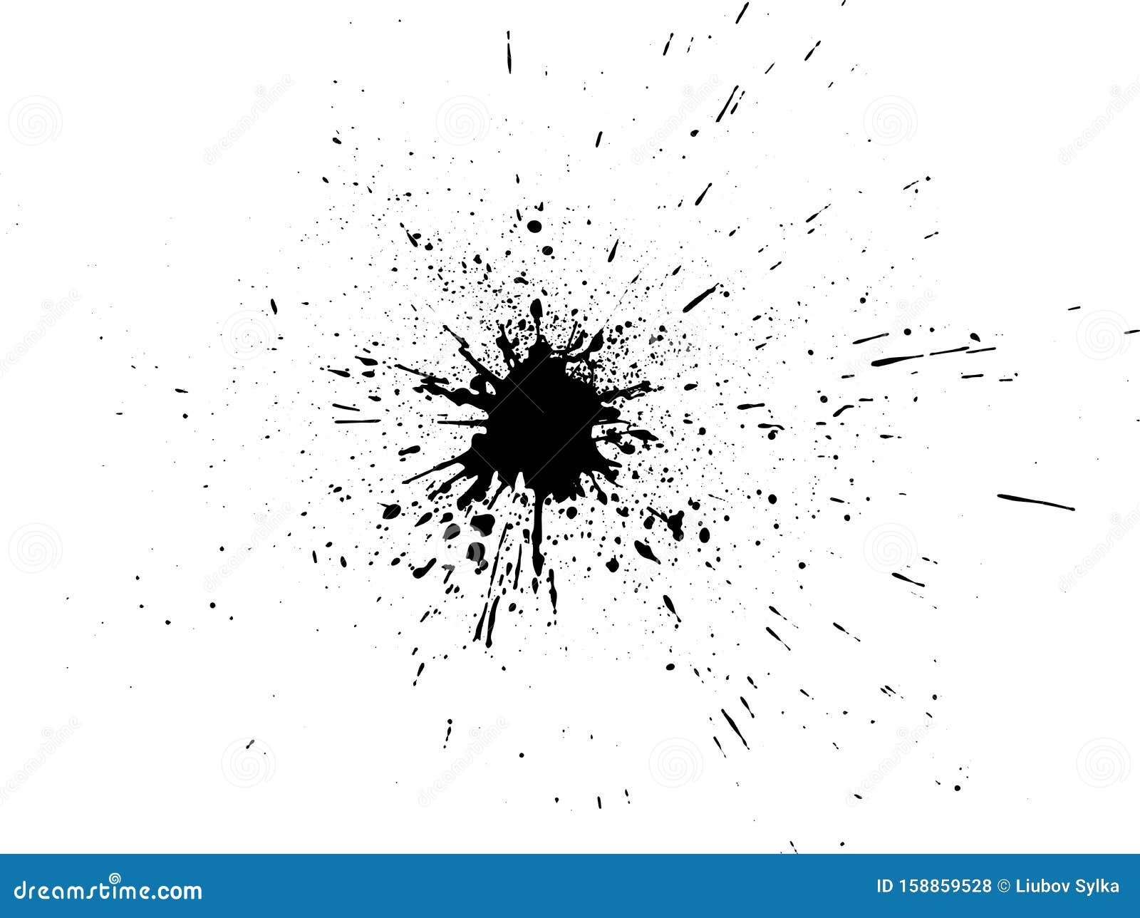 Black Paint, Ink Splash, Brushes Ink Droplets, Blots. Black Ink ...