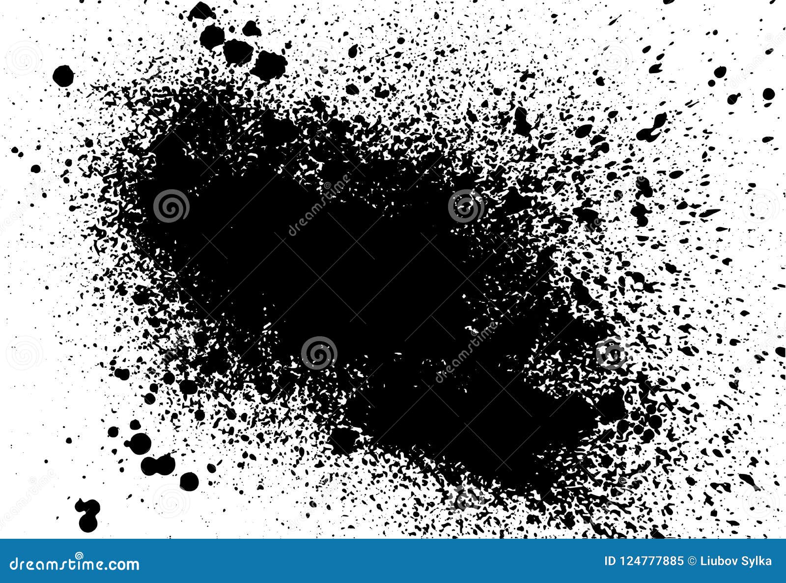 Black Paint, Ink Splash, Brushes Ink Droplets, Blots. Black Ink ...