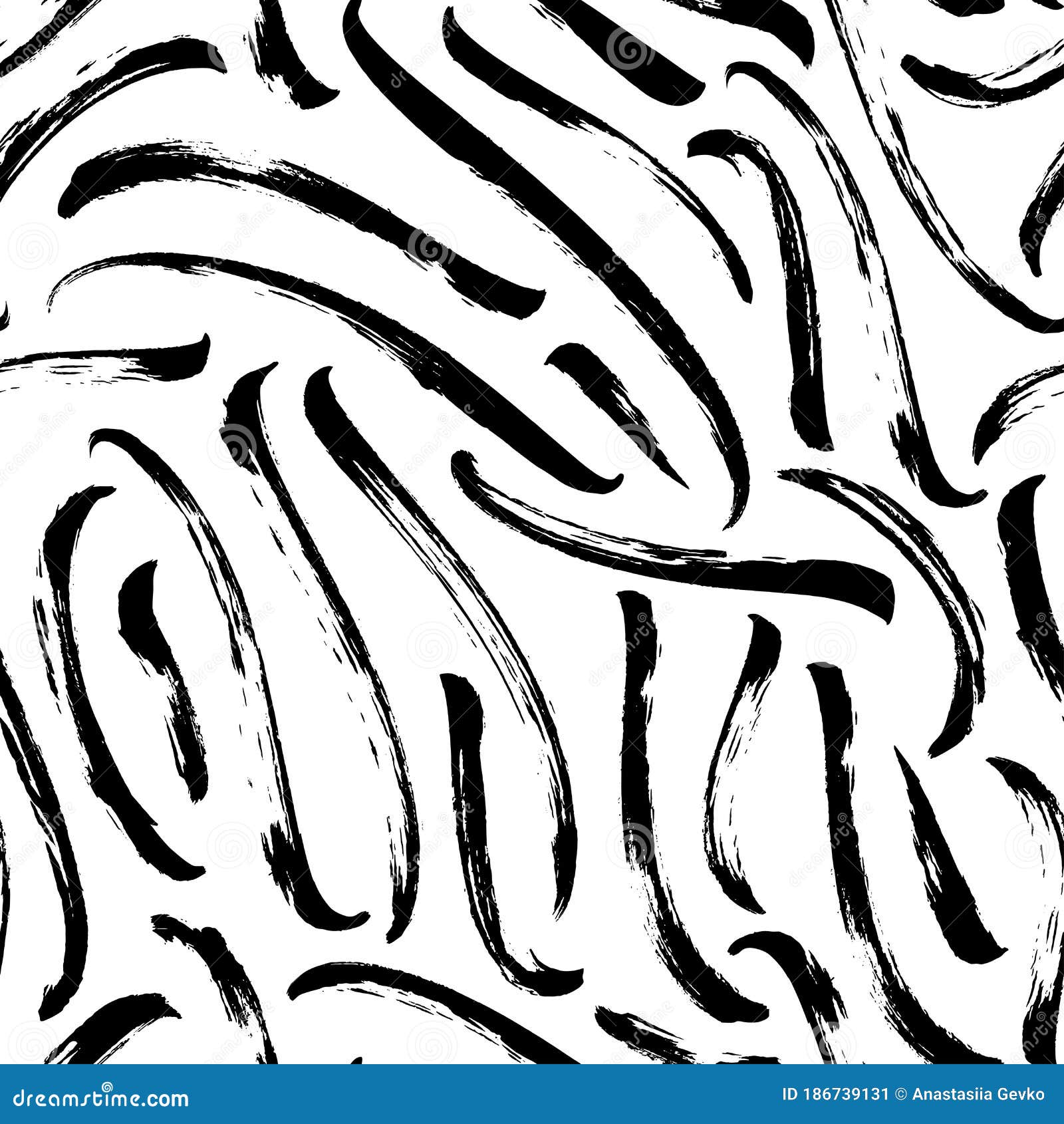 Black Paint Smears Vector Seamless Pattern Stock Vector - Illustration ...