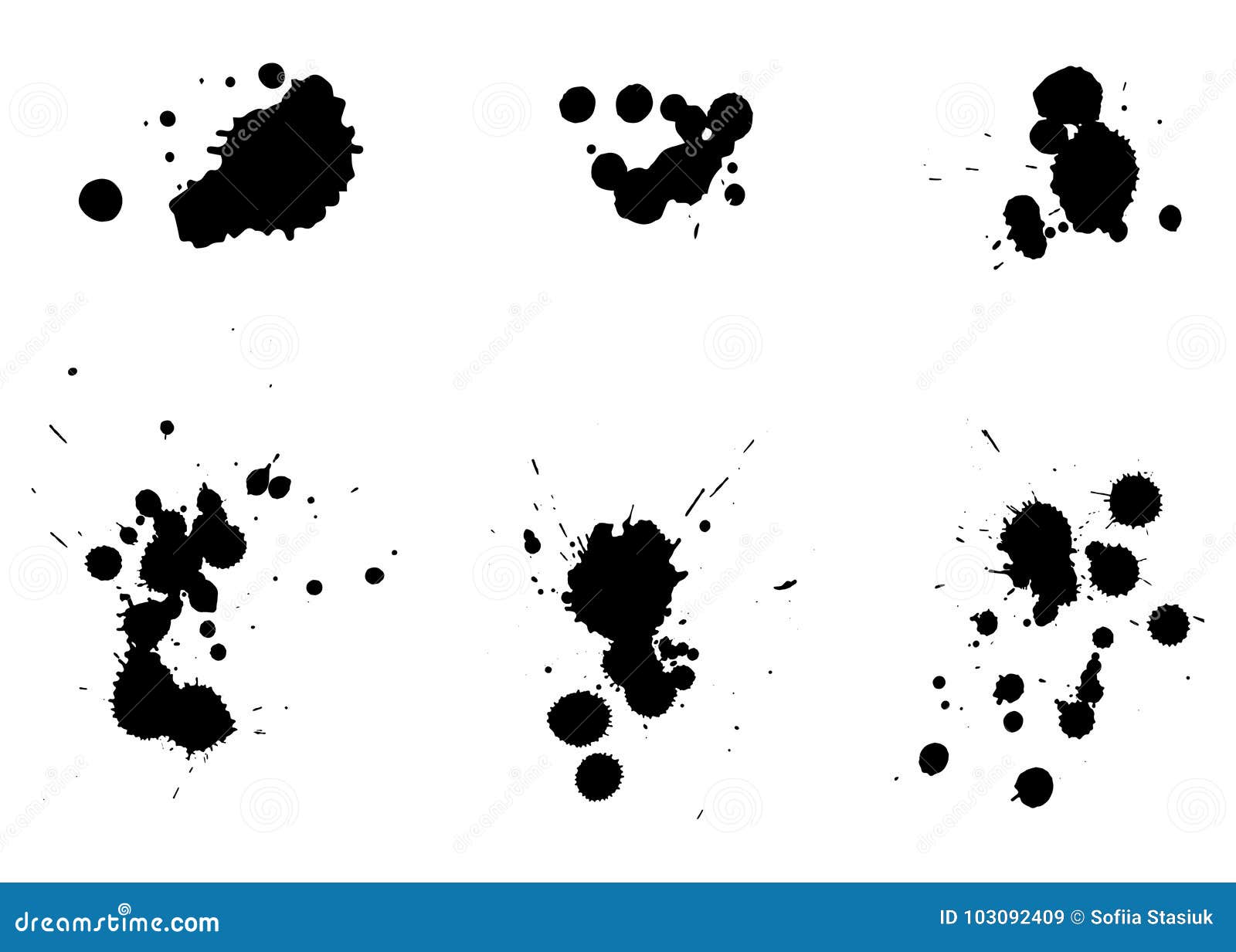 Black paint splashes stock vector. Illustration of pattern - 103092409