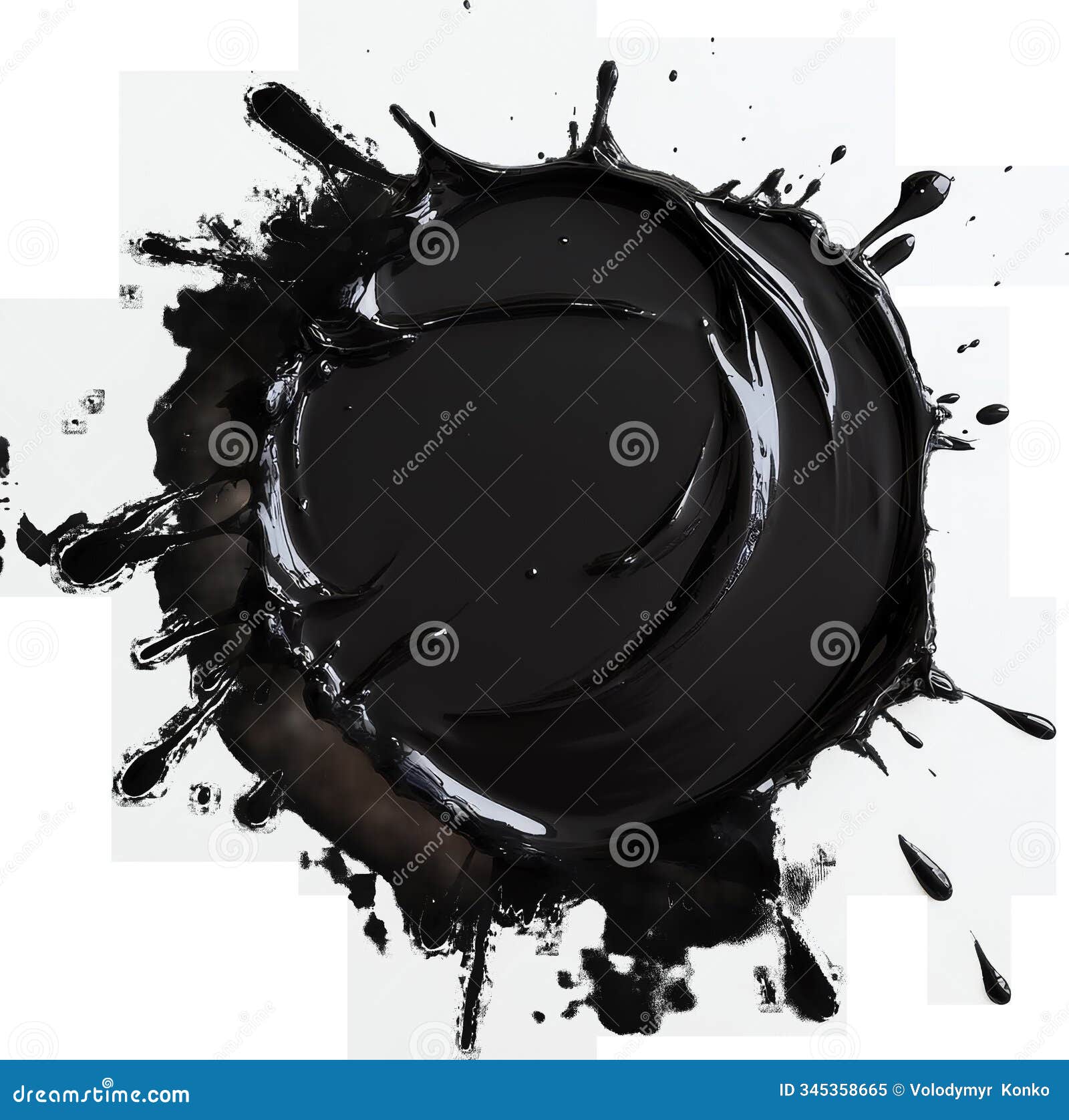 Black Paint Splash on Transparent Background, Abstract Art. Creative ...