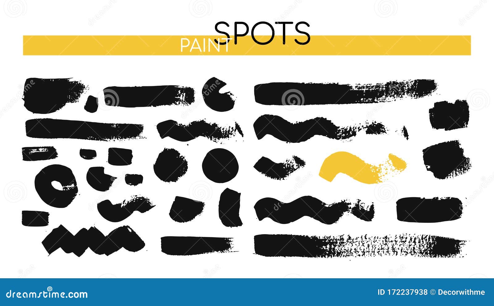 Black Paint Spots - Set of Isolated Design Elements Stock Vector ...