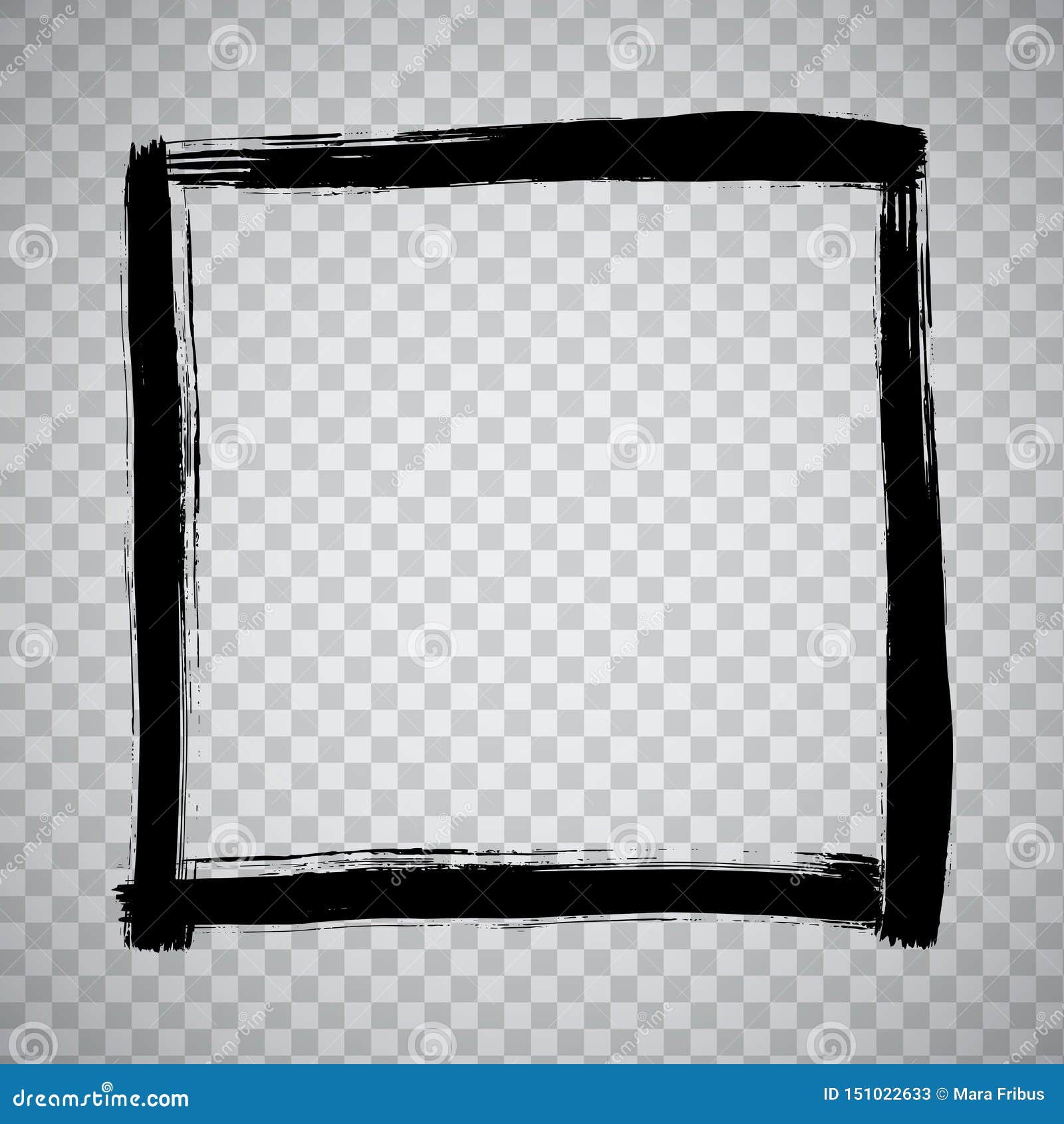 Black Paint Strokes Square Frame Stock Vector - Illustration of graphic ...