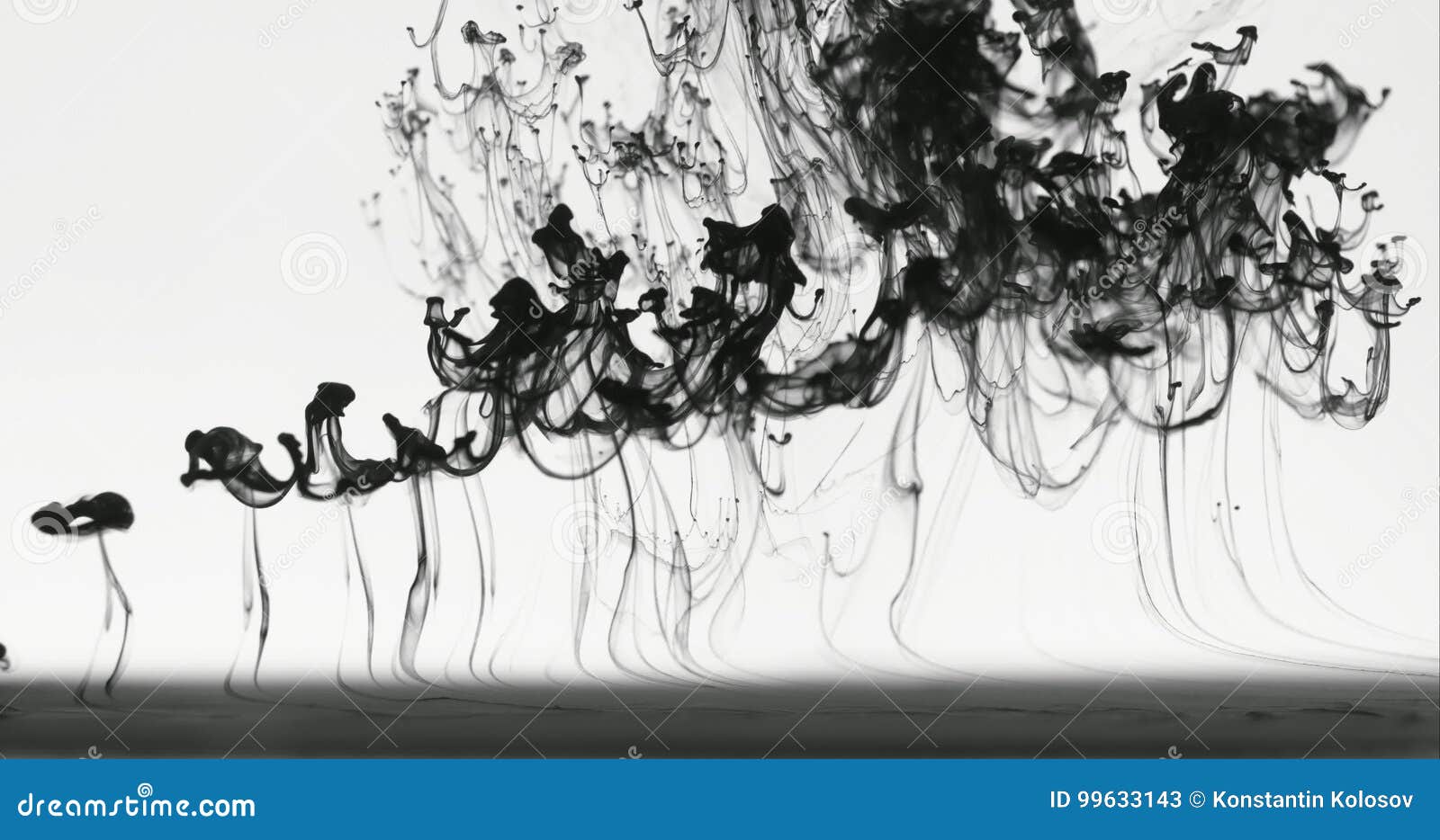 Drop of Black Ink Falling into the Water Stock Video - Video of motion ...