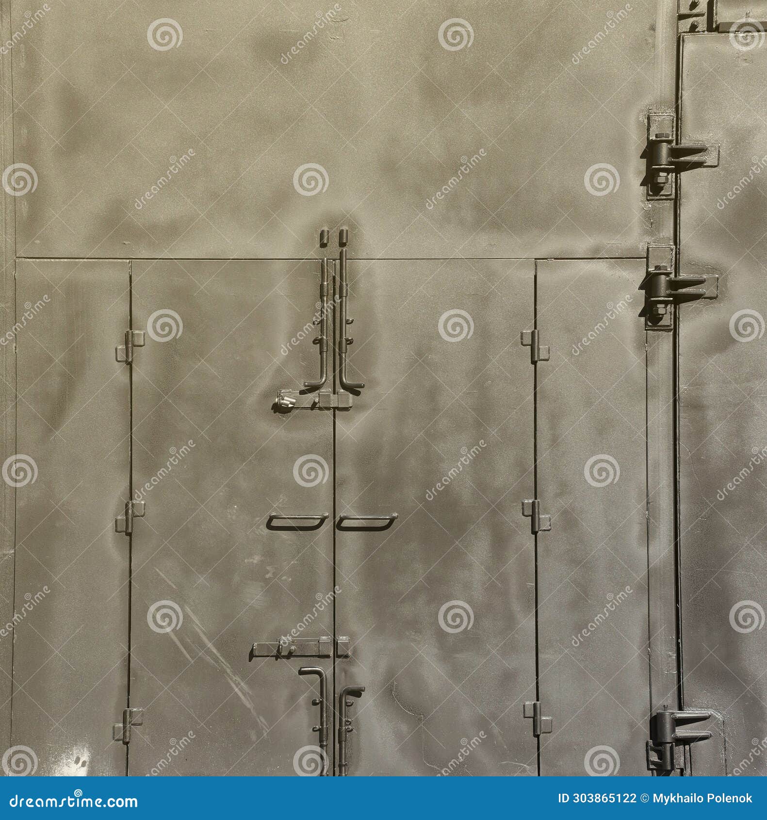 Black Painted Garage Gates with Door Under the Sunlight. Background ...