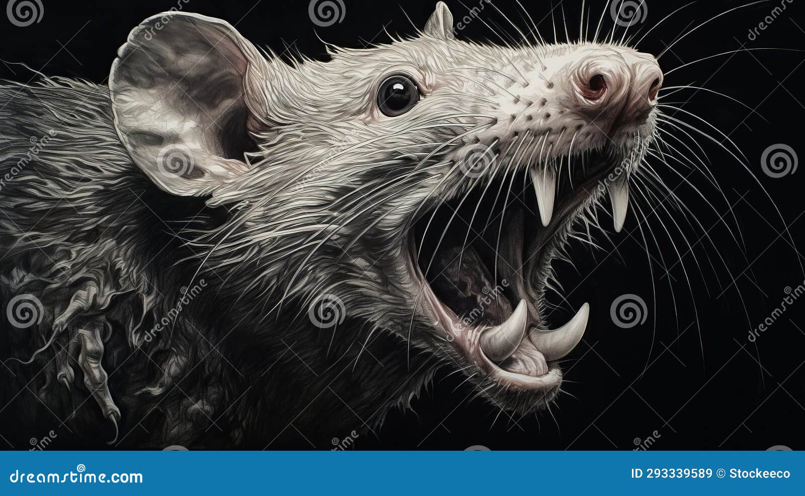 Intense Hyper-realistic Rat Painting on Black - Michal Lisowski ...