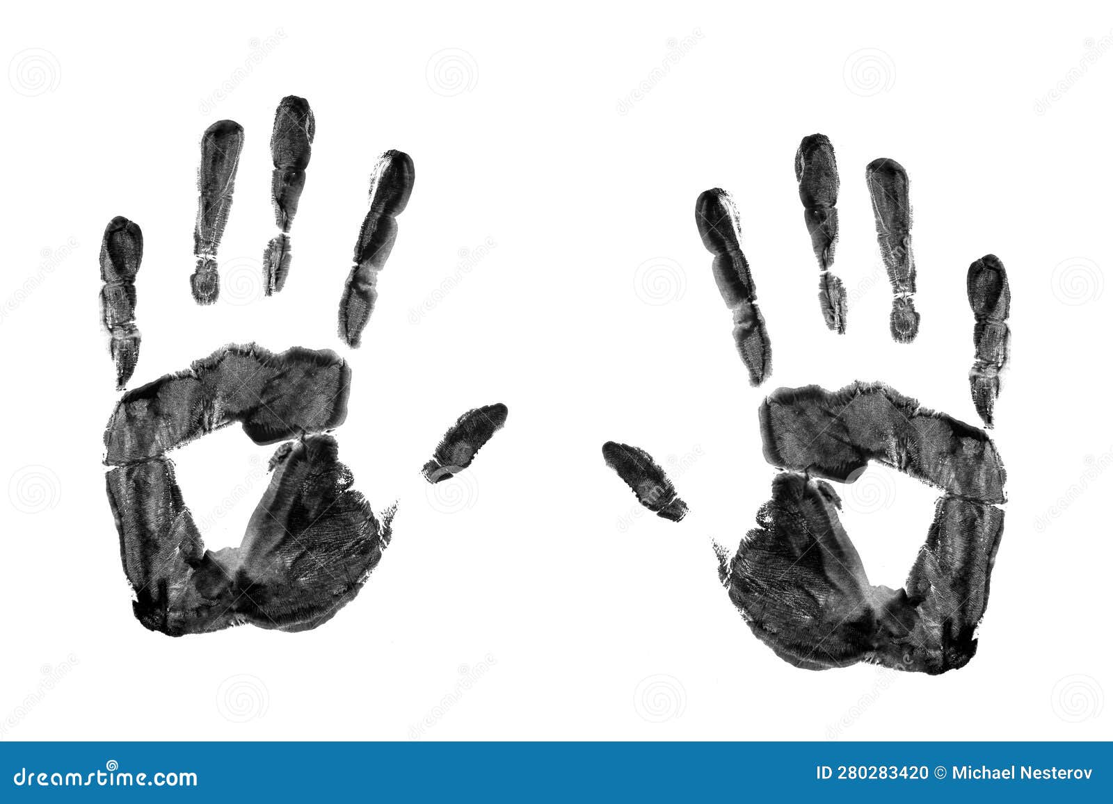 Black Palm or Hand Print Isolated on White Stock Photo - Image of ...