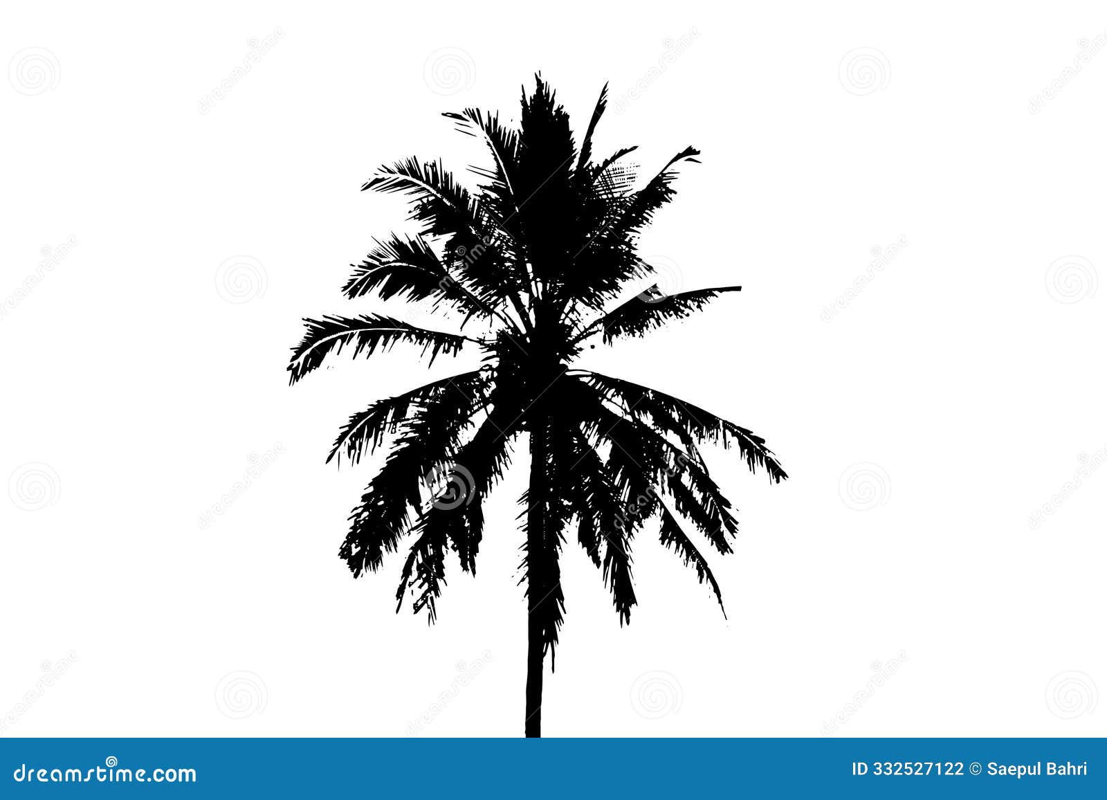 Black Palm Tree Isolated on White Background Stock Illustration ...