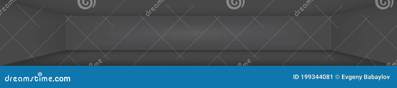 Black Panoramic Studio Background with White Glow Stock Illustration ...