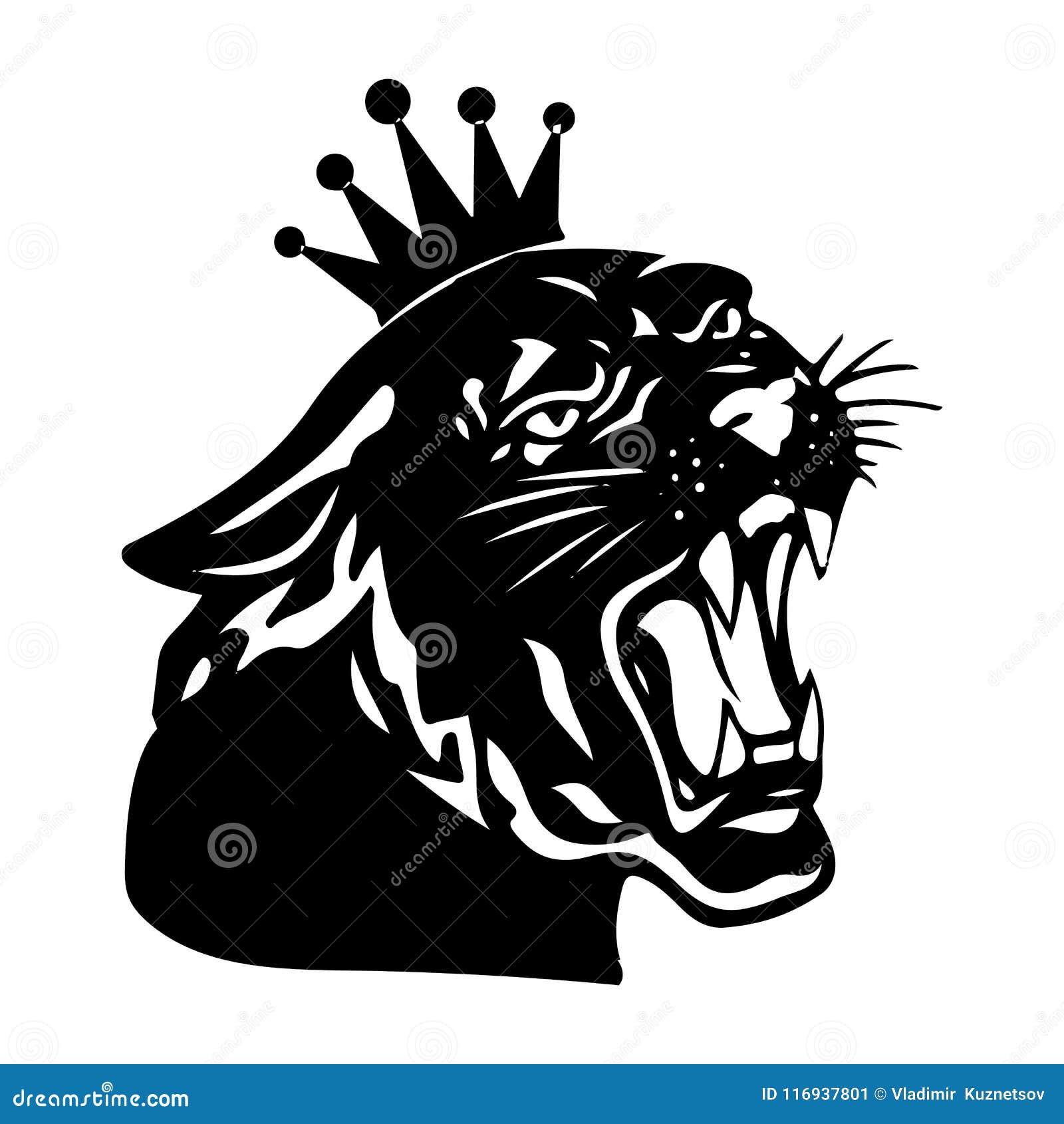 Panther And Crown Sitting On The Trunk With Colors And Pop Art ...