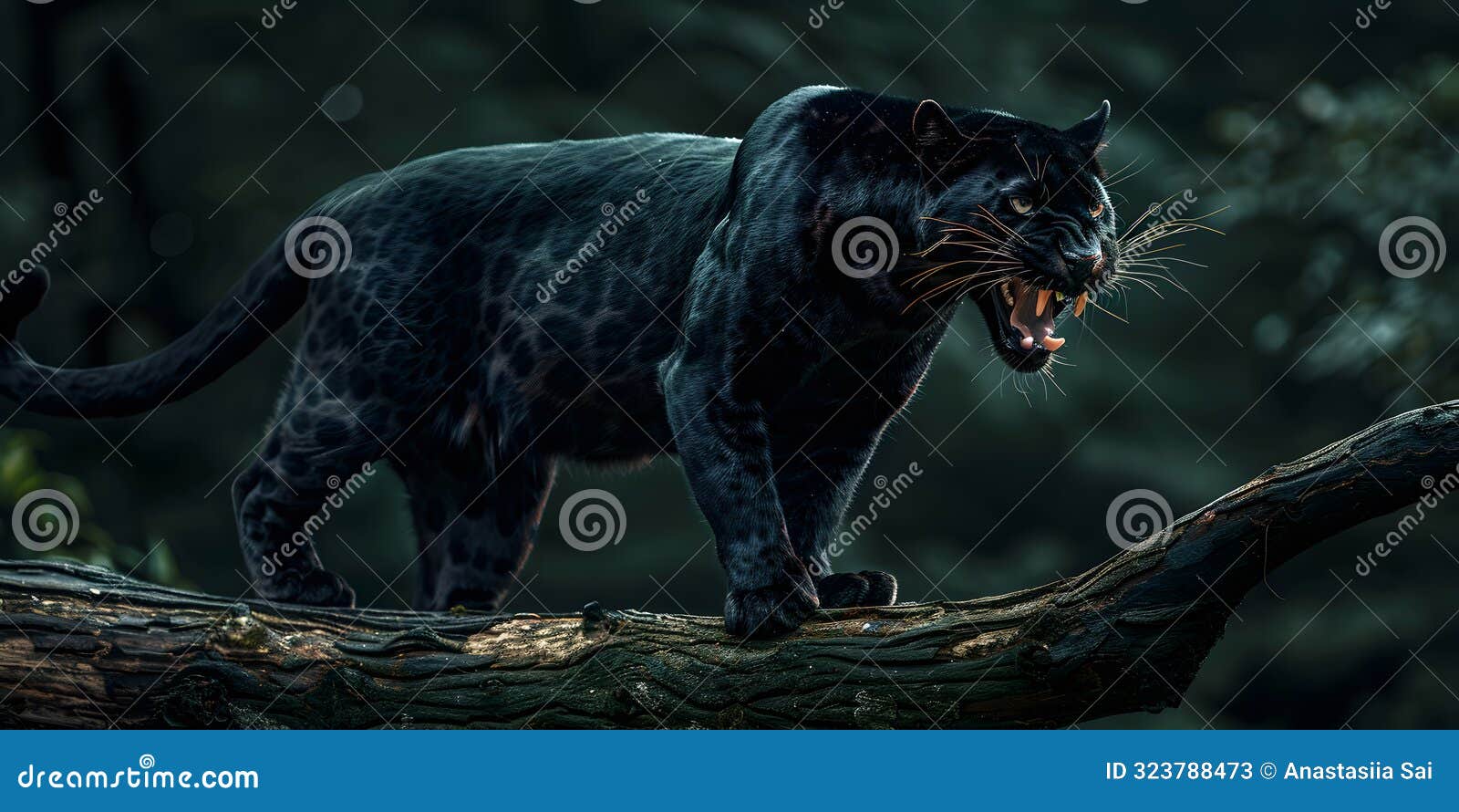Black Panther grin stock image. Image of dangerous, angry - 323788473