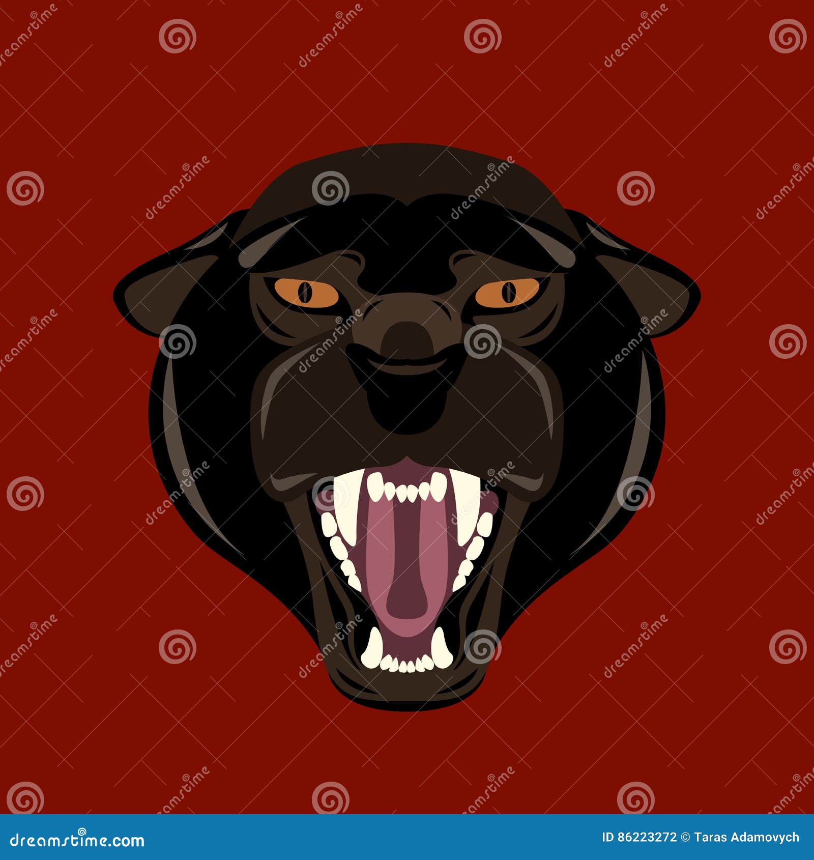 Black Panther Head Face , Vector Illustration Style Flat Stock Vector ...