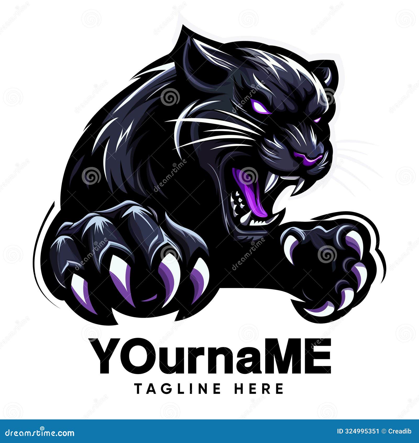 Black Panther Logo Design Template Stock Vector - Illustration of ...