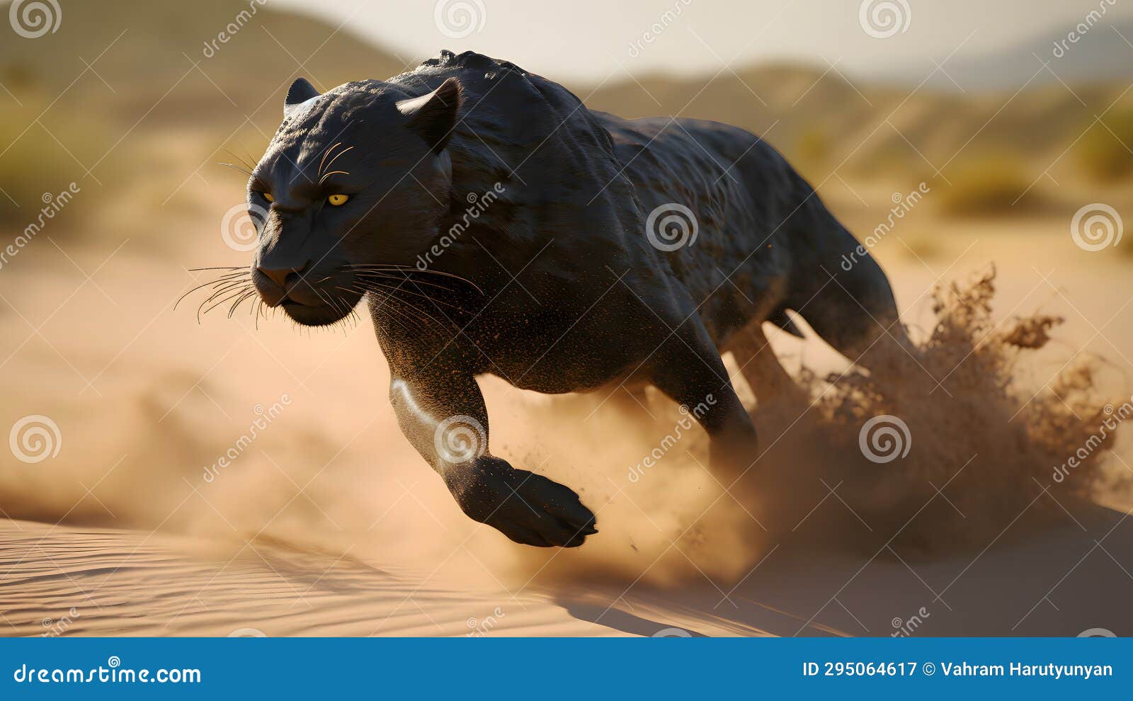 Black Panther Running with Sands Stock Illustration - Illustration of ...