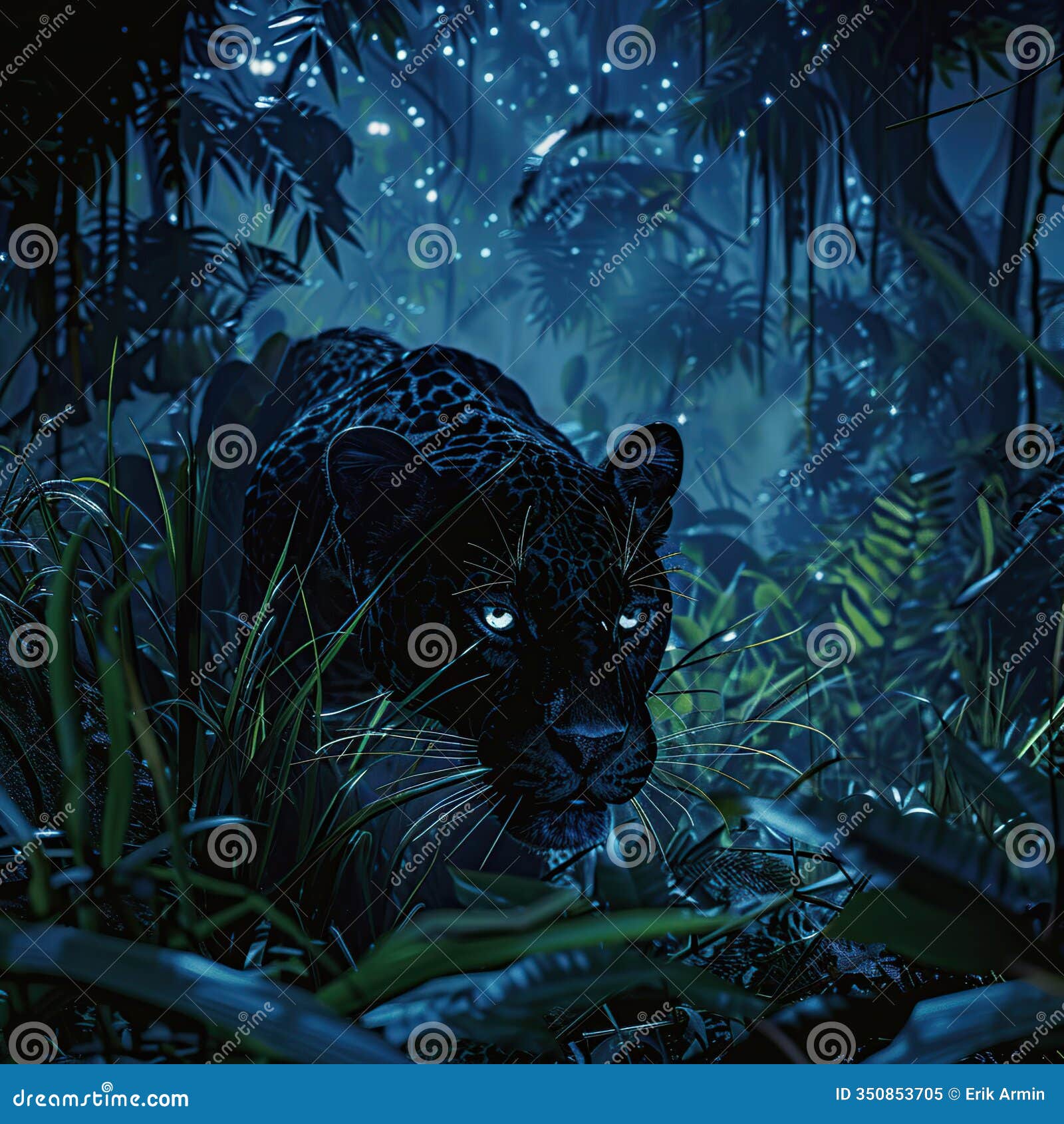 Panther Stalking Vector Illustration | CartoonDealer.com #239873863