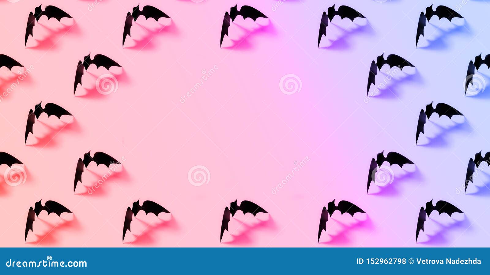 Black Paper Bat Pattern with Falling Shadow on Trends Gradient ...