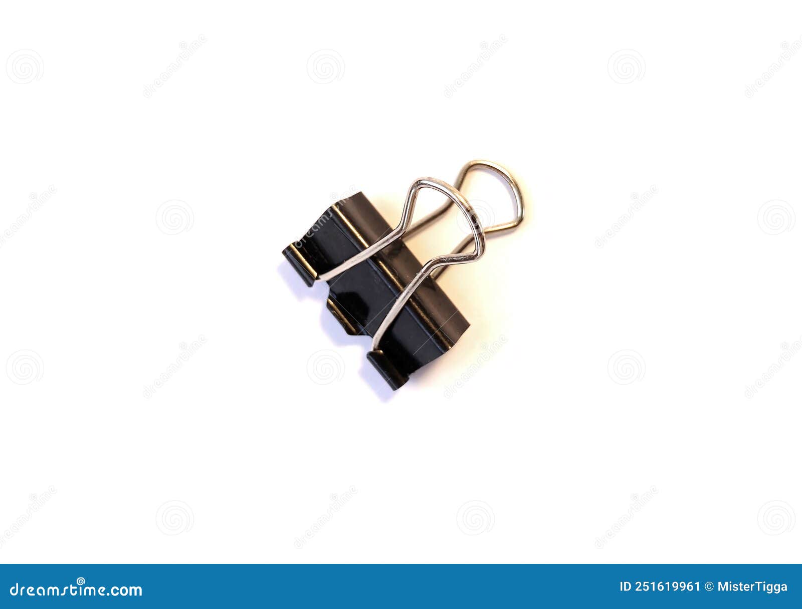 Black Paper Big Clip Isolated on White Background Stock Image - Image ...
