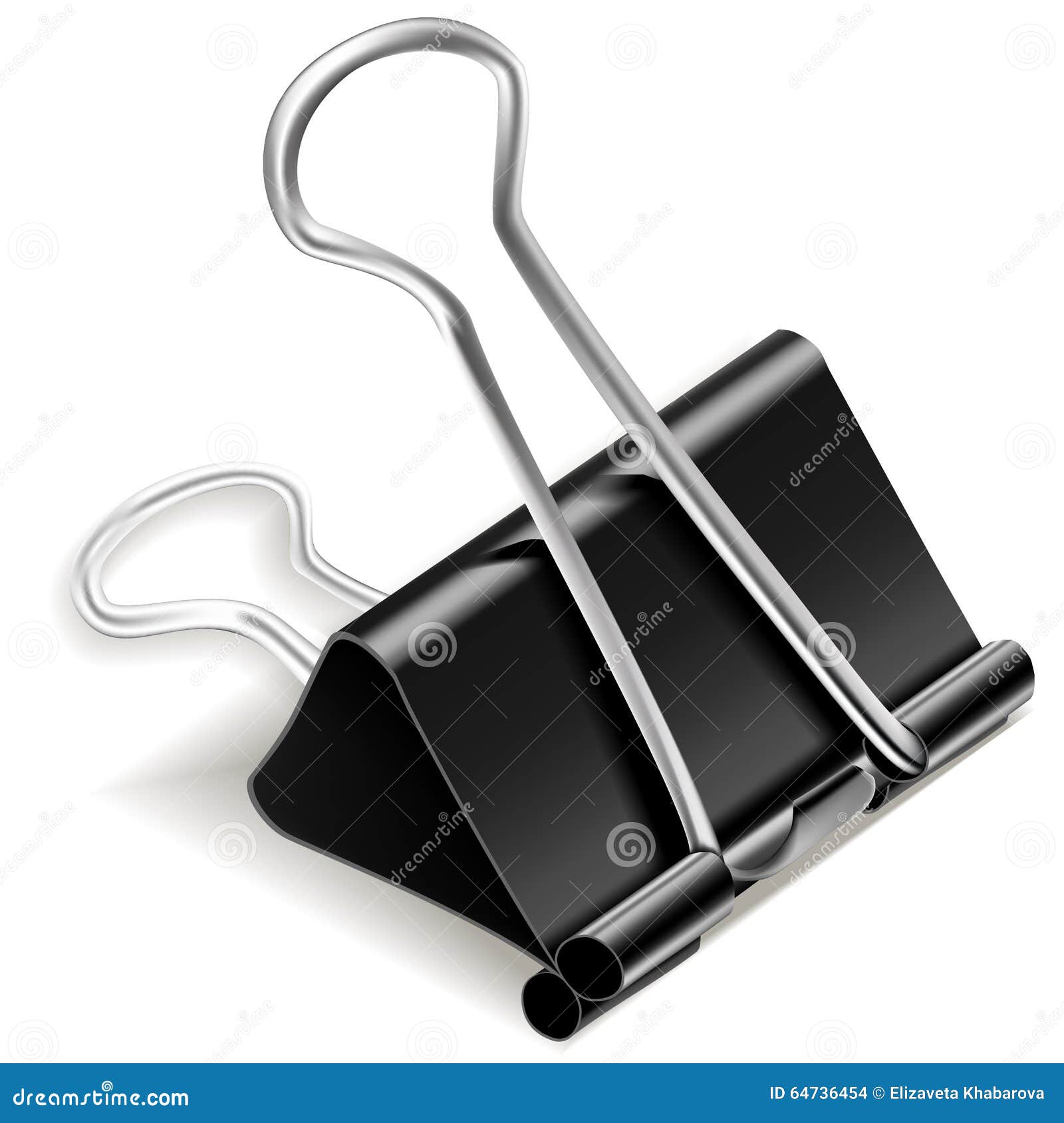 Black Paper Binder Clip stock vector. Illustration of ring - 64736454